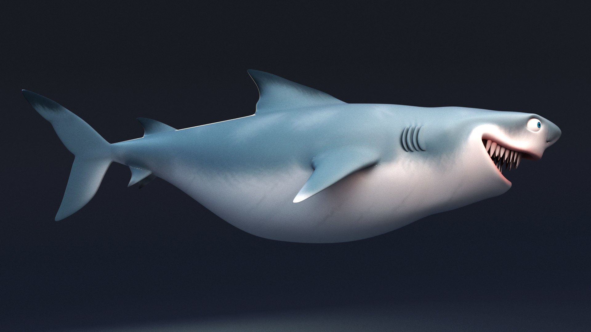3d Shark Cartoon Model