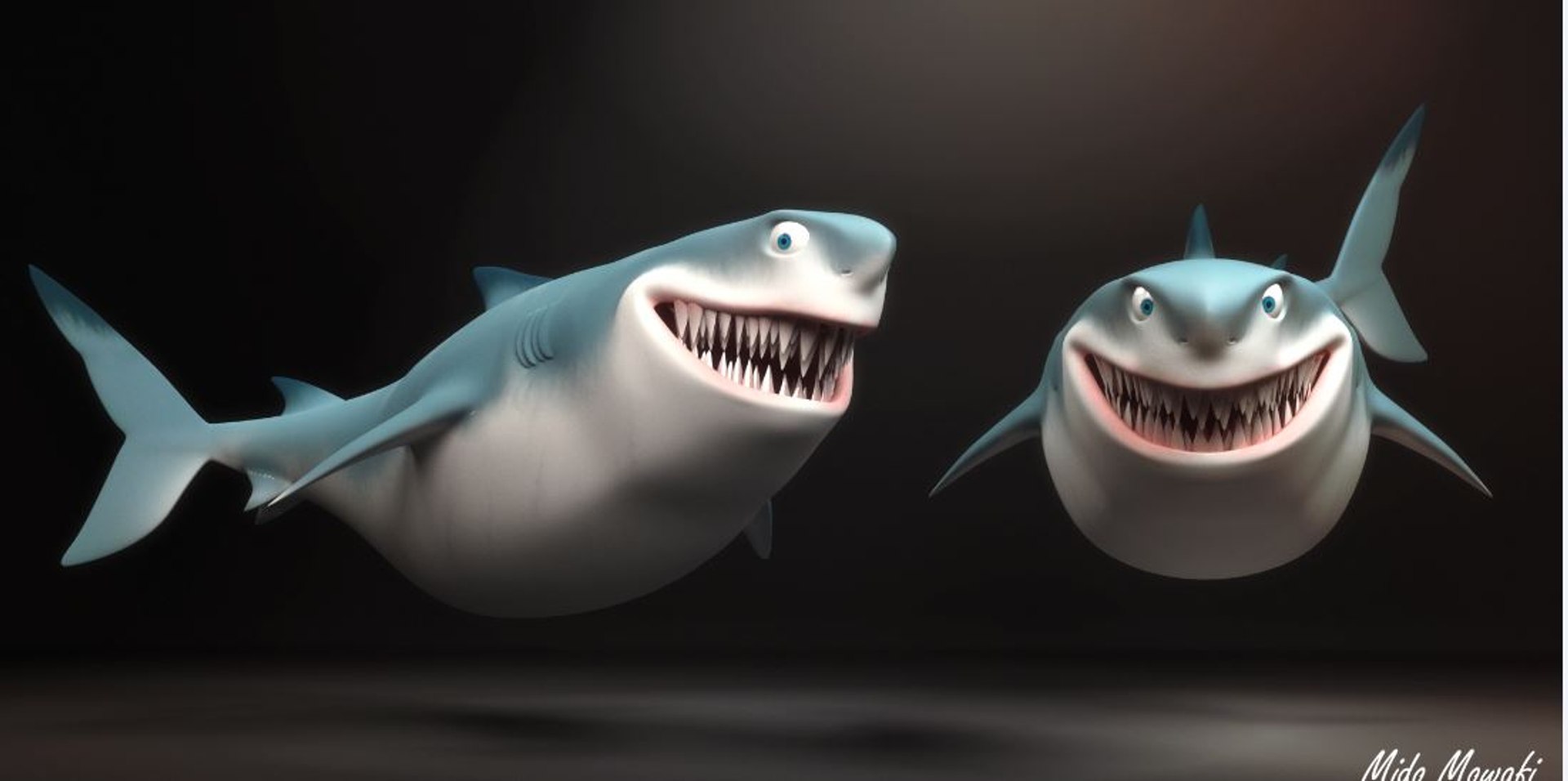 3d Shark Cartoon Model