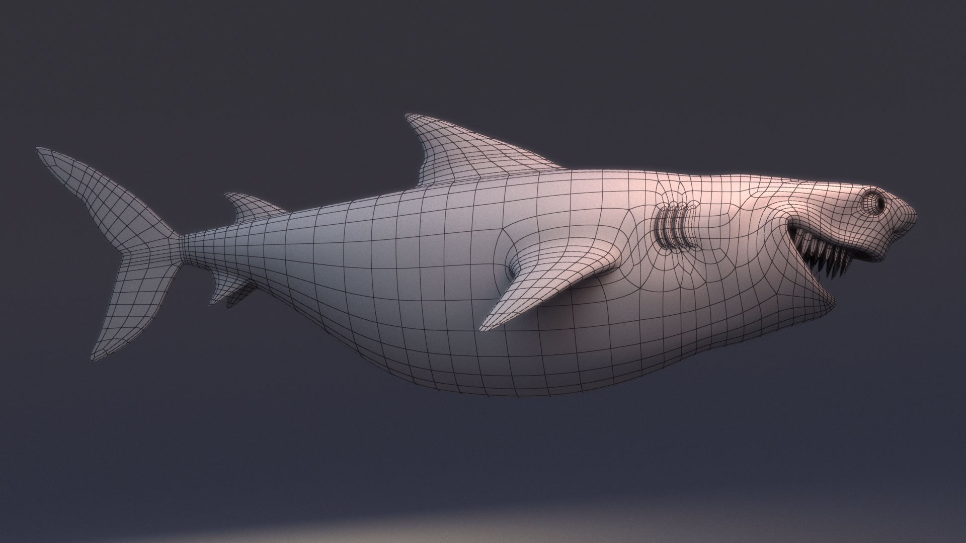 3d Shark Cartoon Model