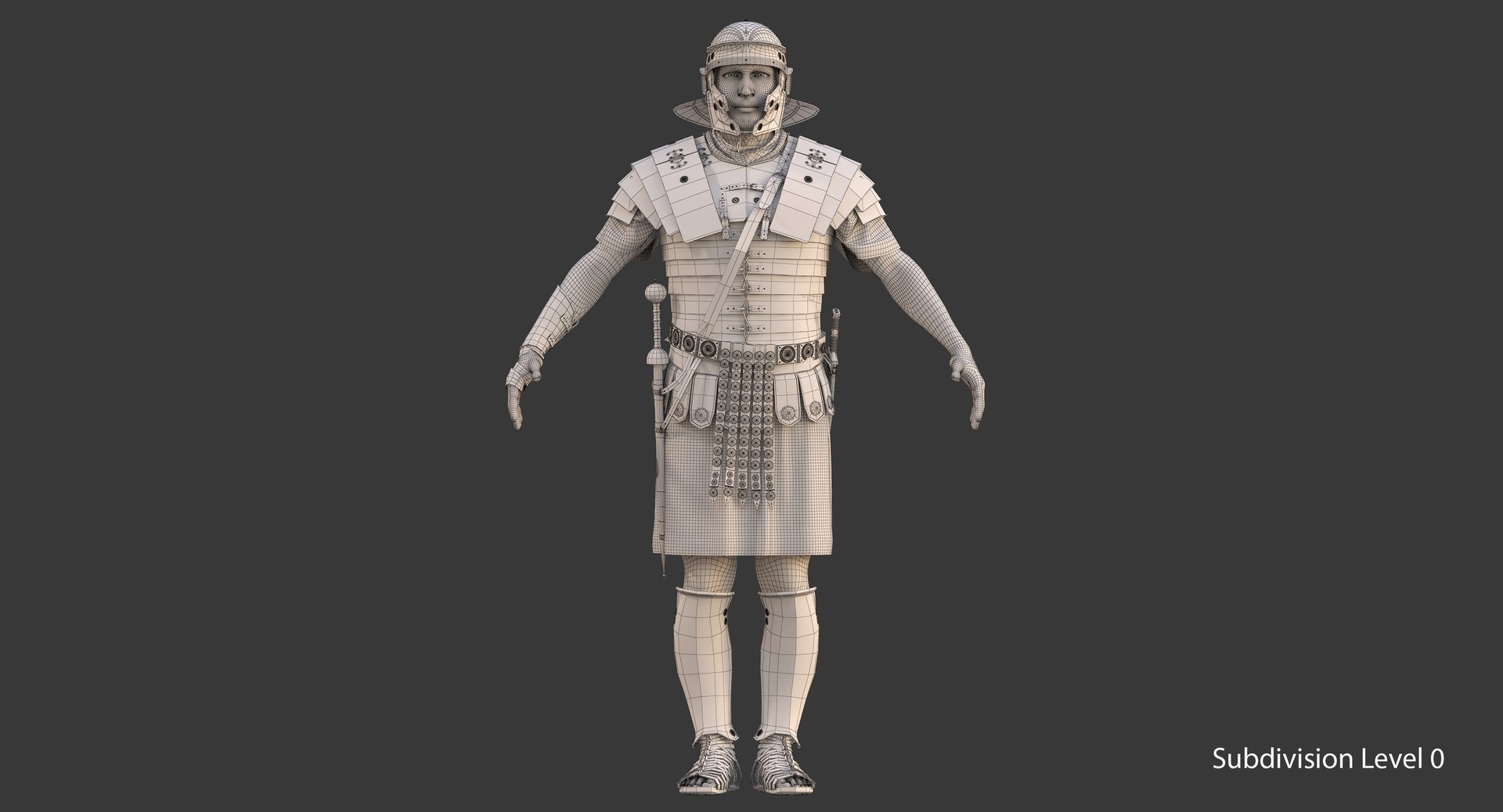 3d model realistic roman soldier