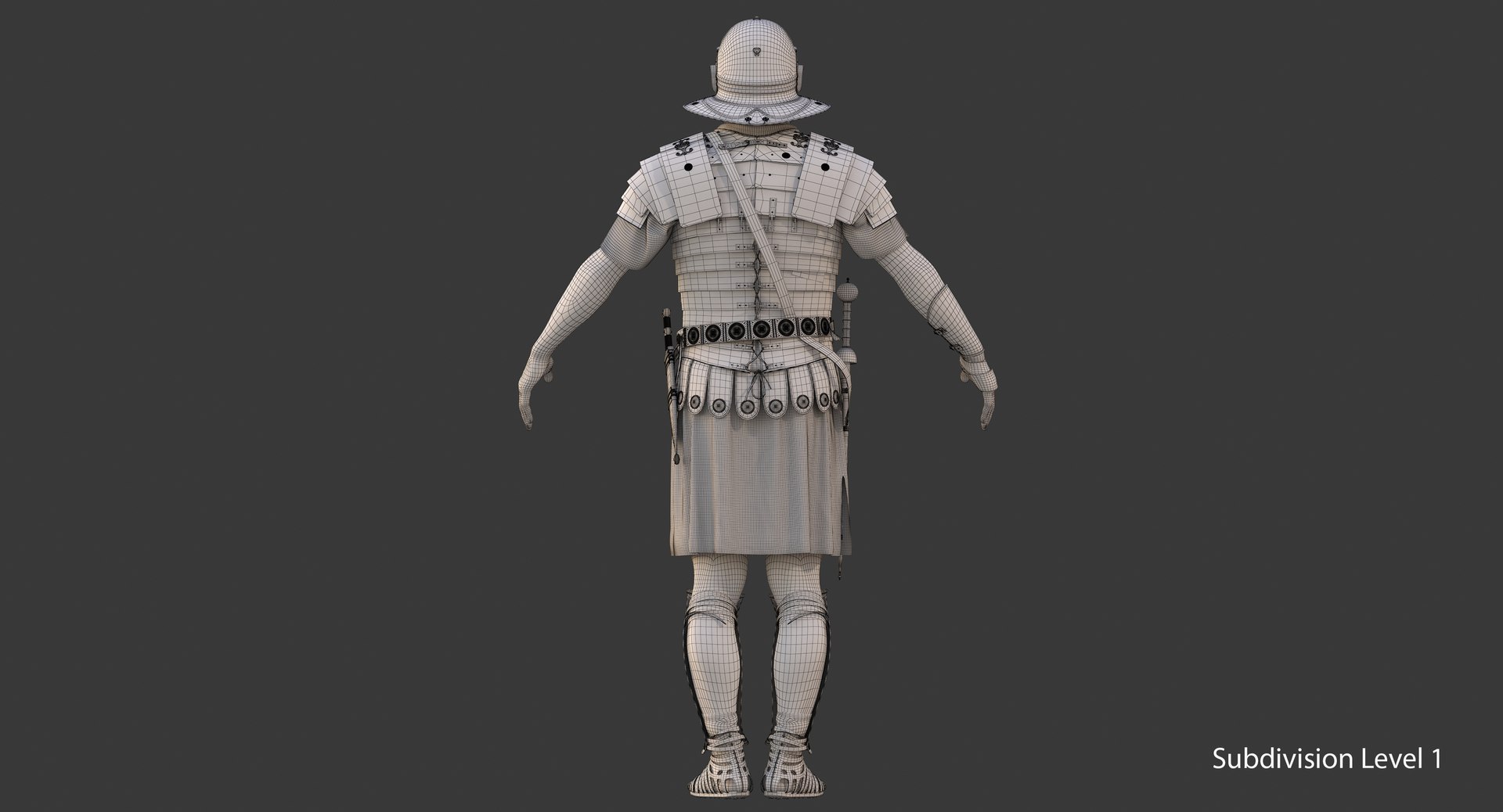 3d model realistic roman soldier