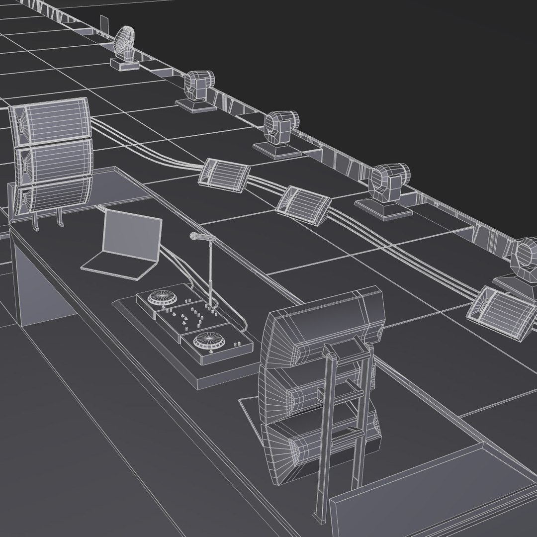 3d Model Mega Dj Stage Set