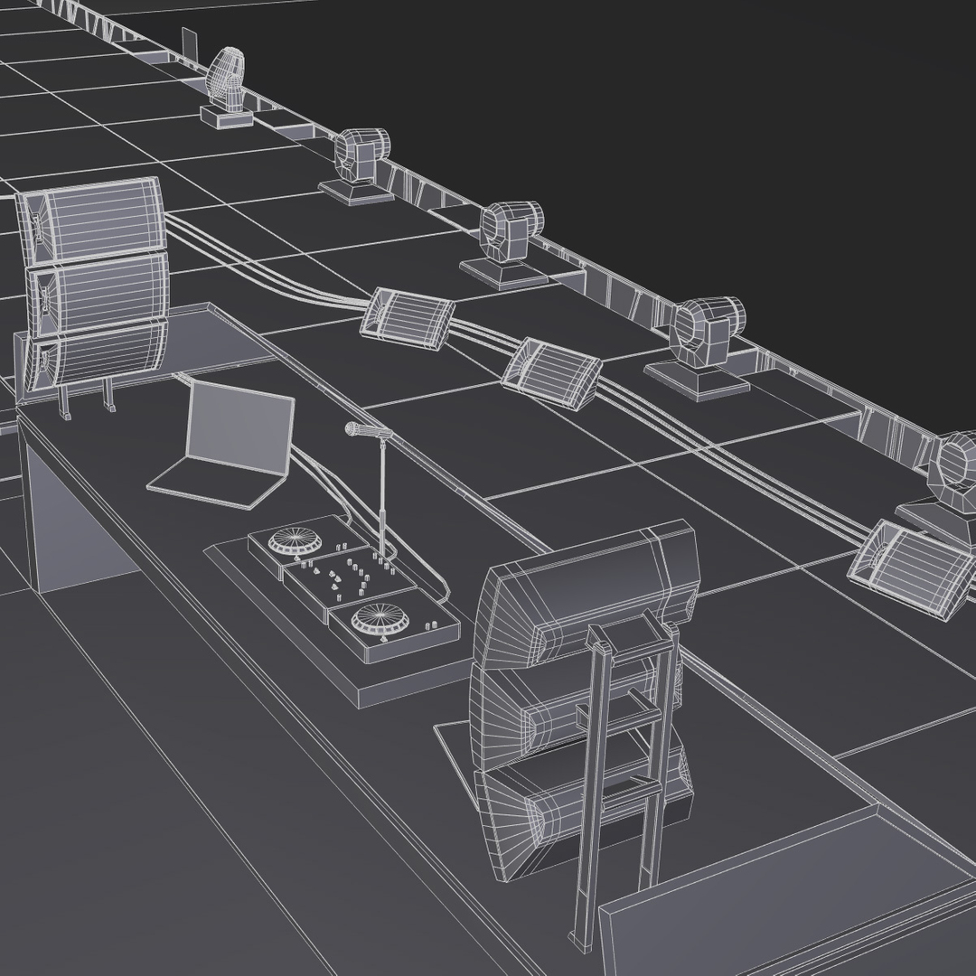 3d model mega dj stage set