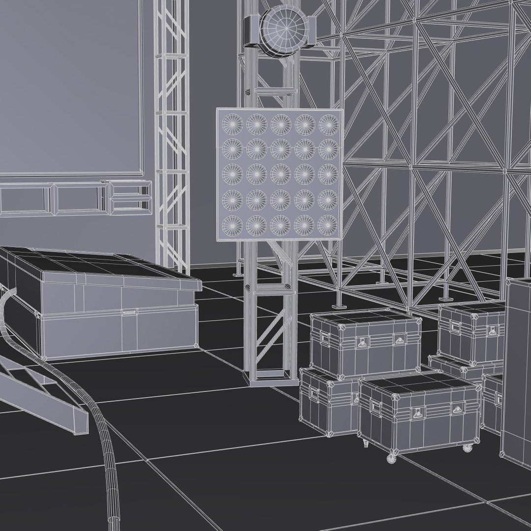 3d model mega dj stage set