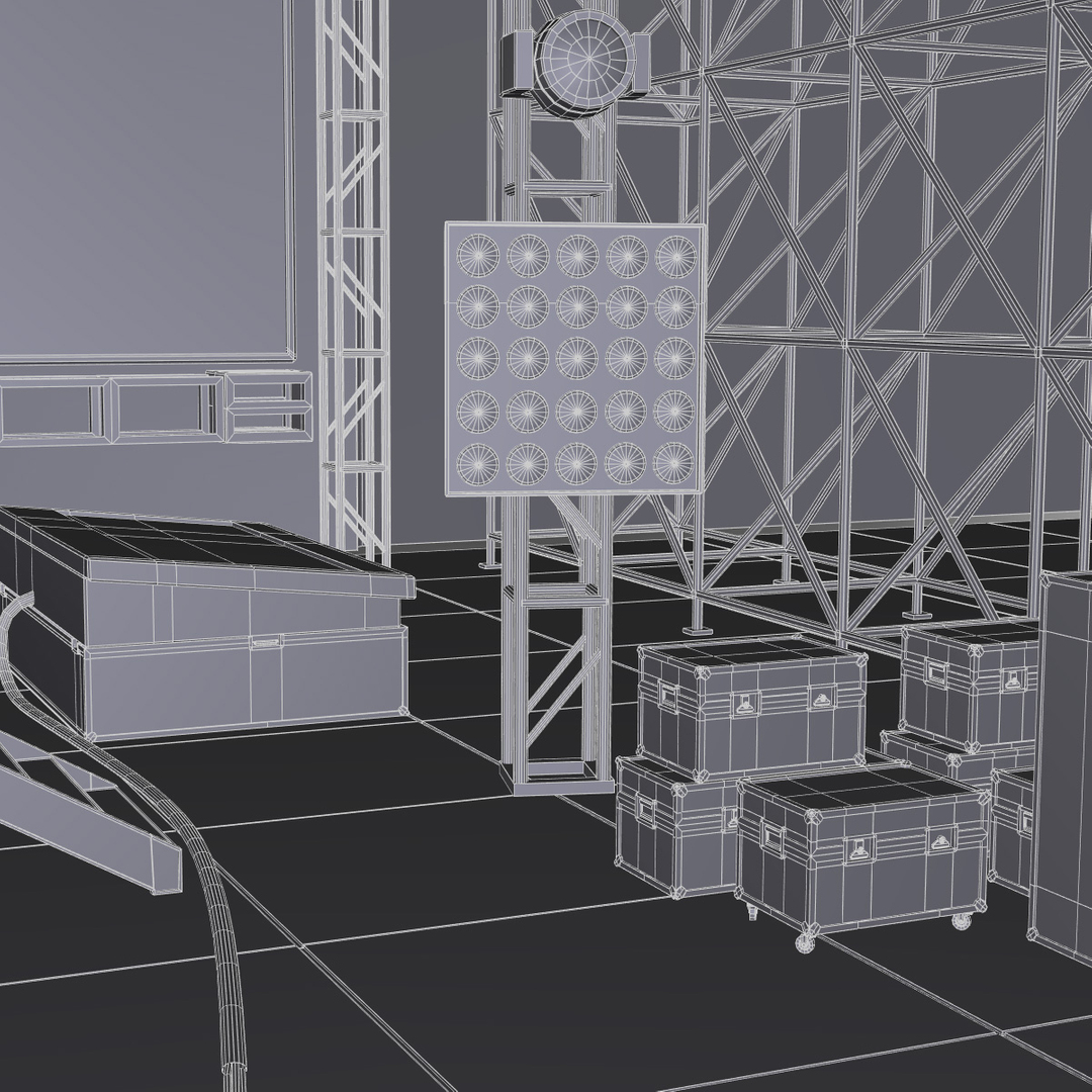 3d model mega dj stage set