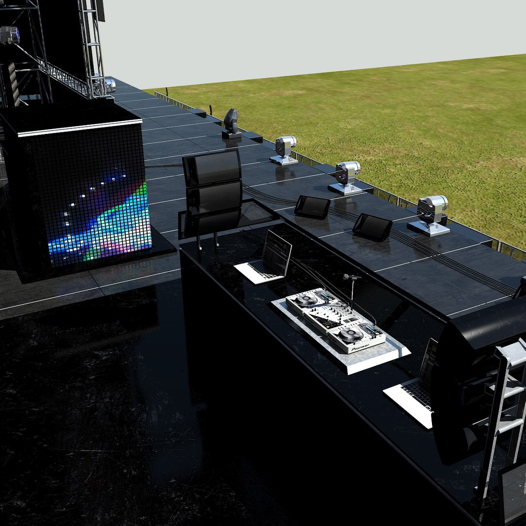 3d Model Mega Dj Stage Set