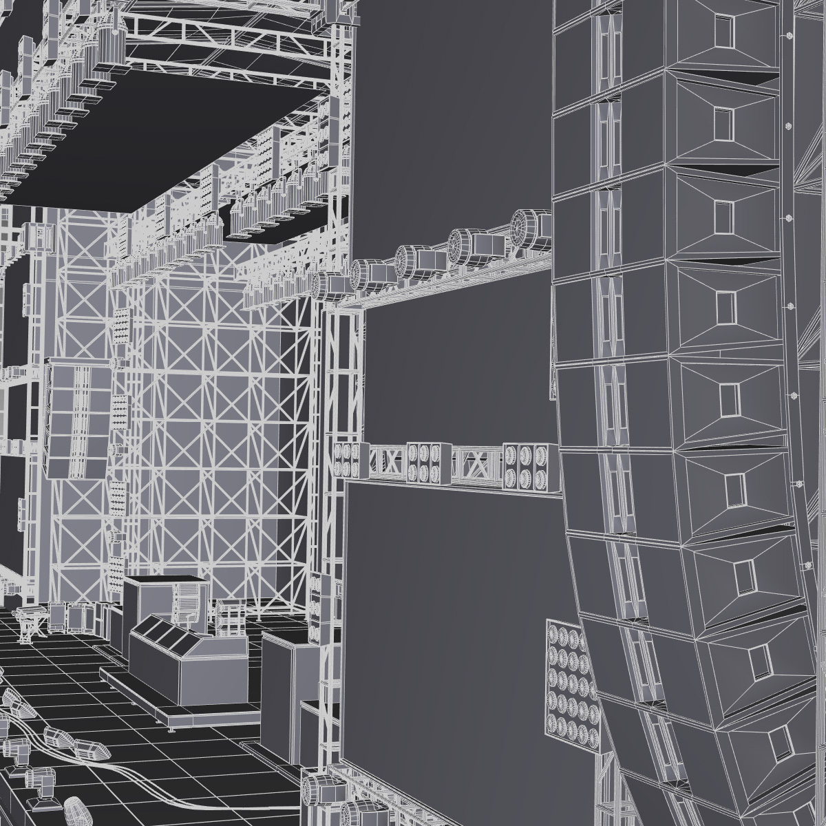 3d model mega dj stage set