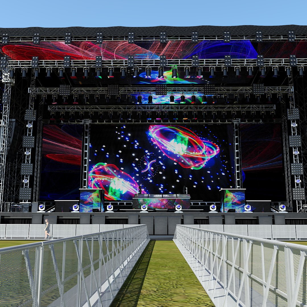 3d Model Mega Dj Stage Set