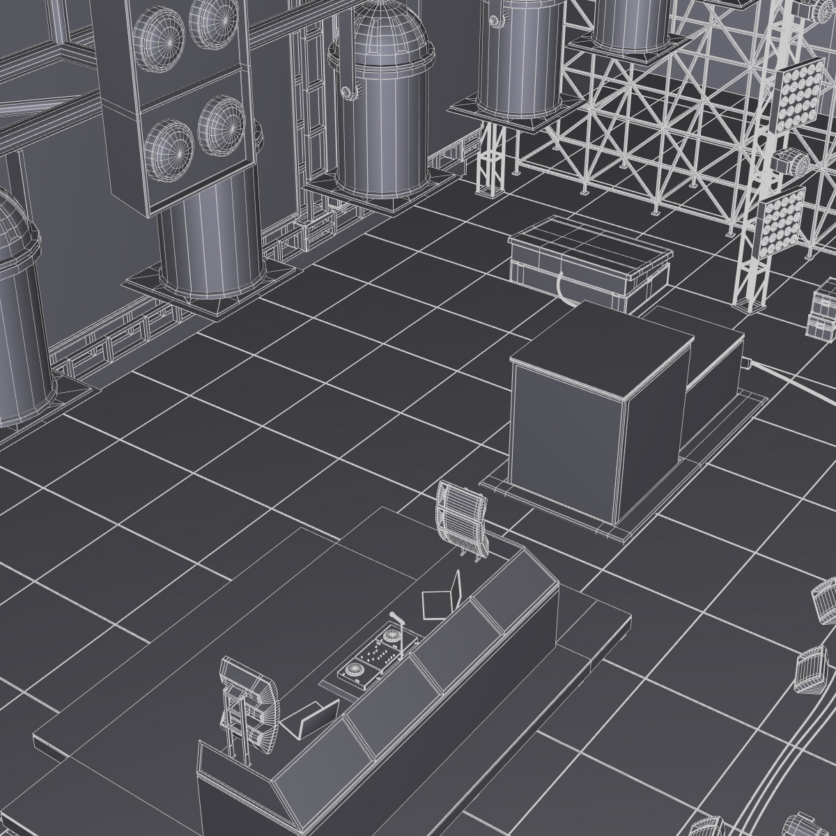 3d model mega dj stage set