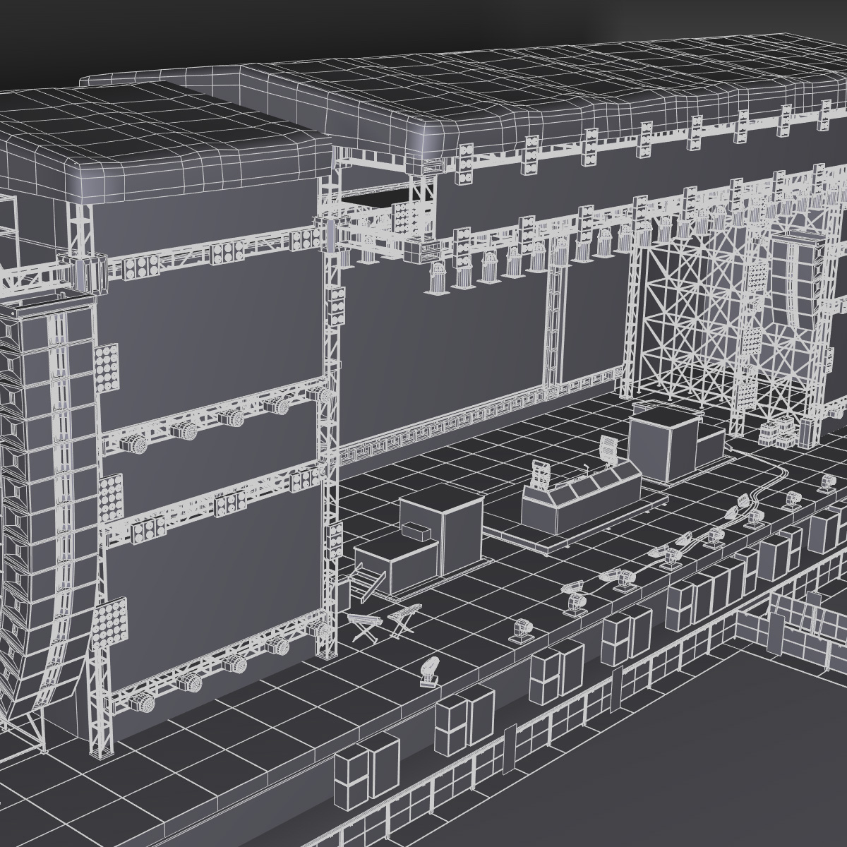 3d model mega dj stage set