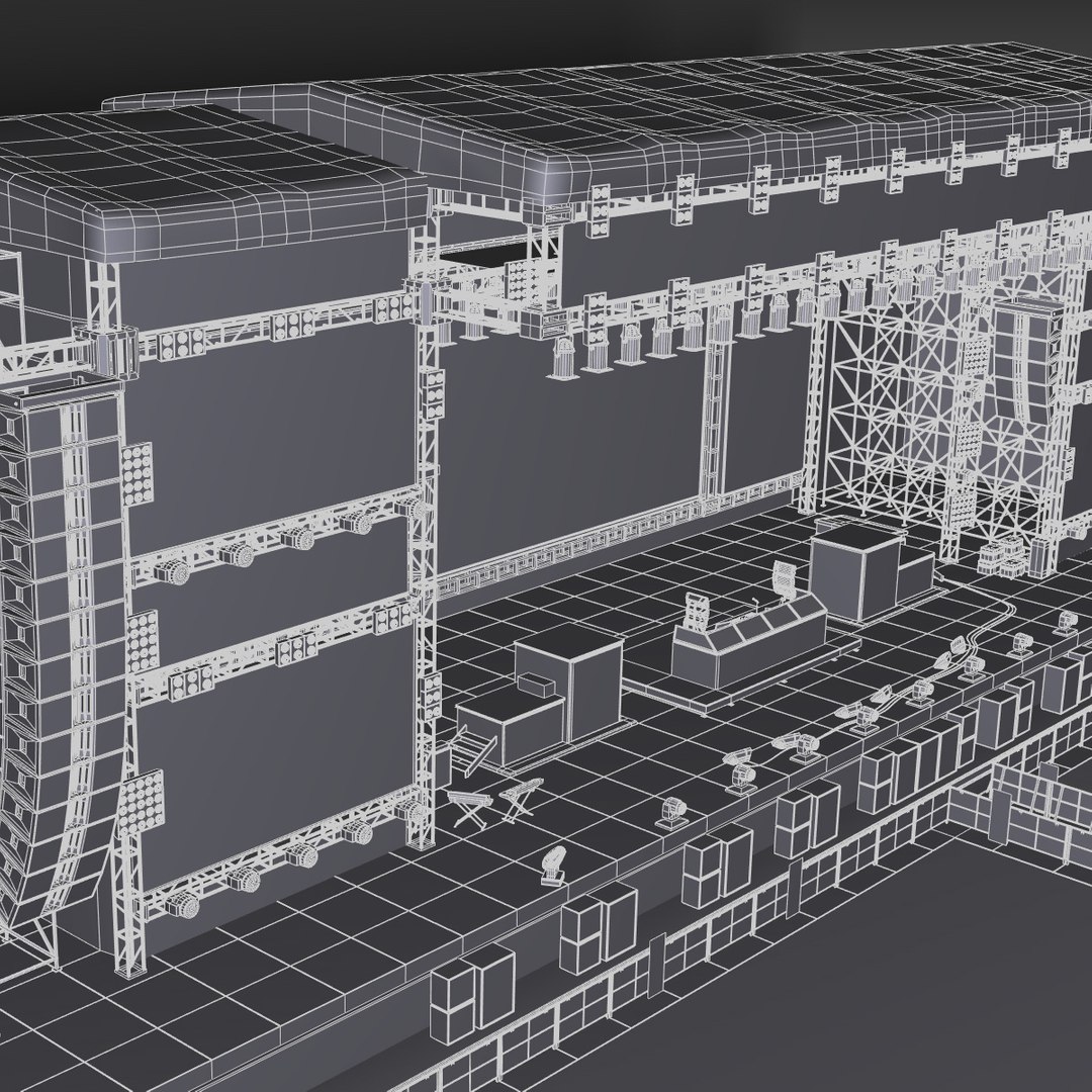 3d Model Mega Dj Stage Set