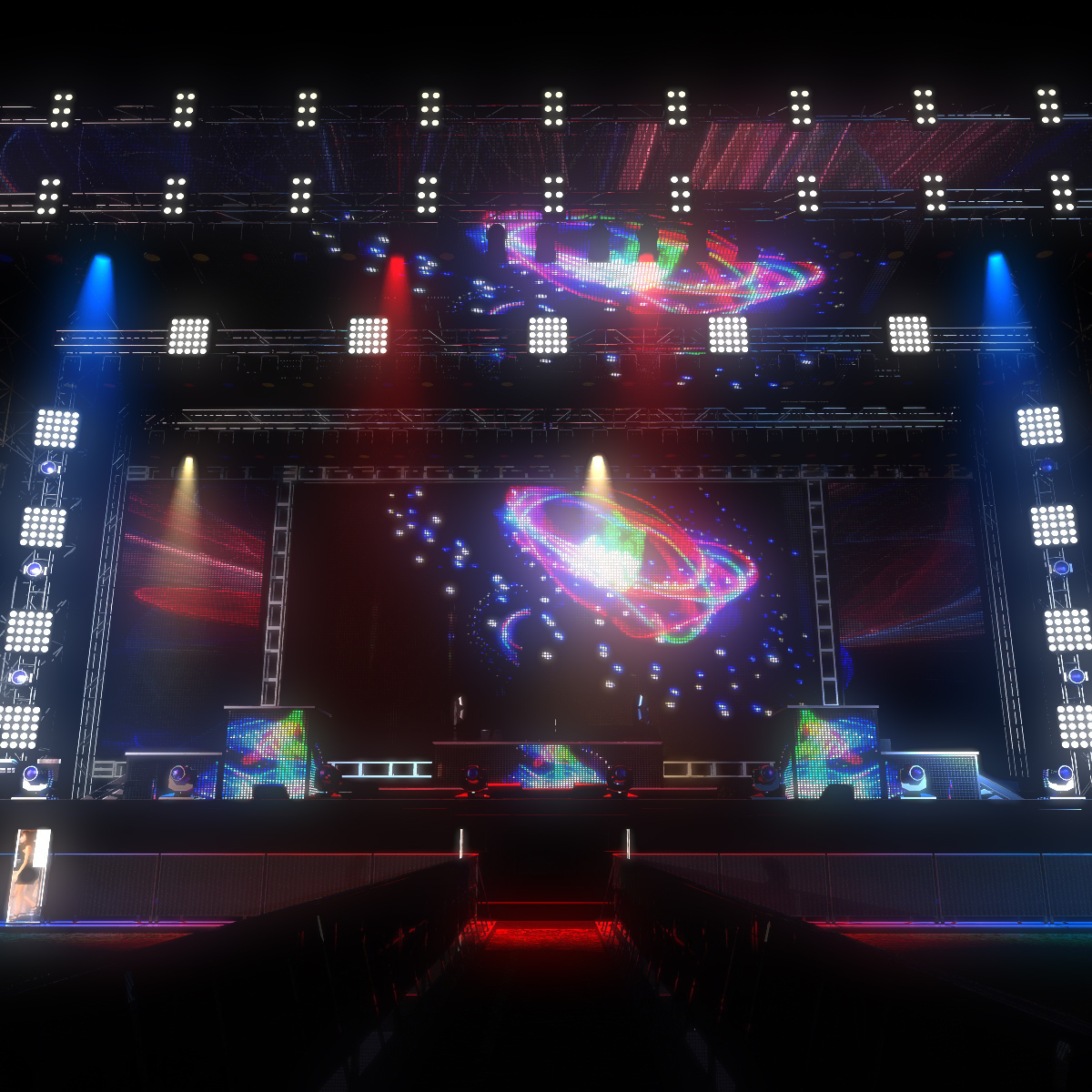 3d model mega dj stage set