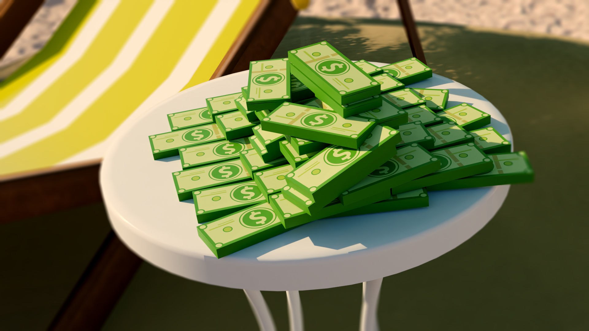 Stacked Dollar Bundle Model - TurboSquid 2156528