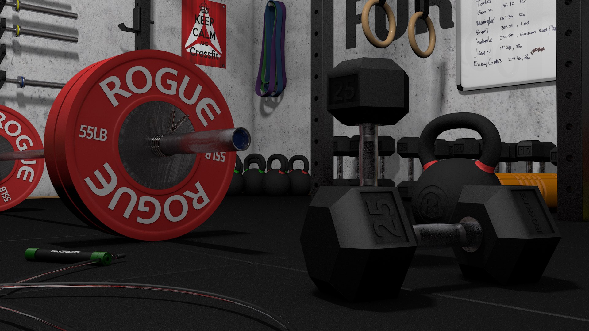 3D crossfit rogue bars model - TurboSquid 1245608