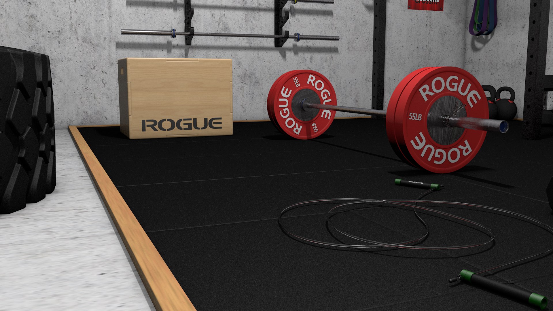 3D crossfit rogue bars model - TurboSquid 1245608