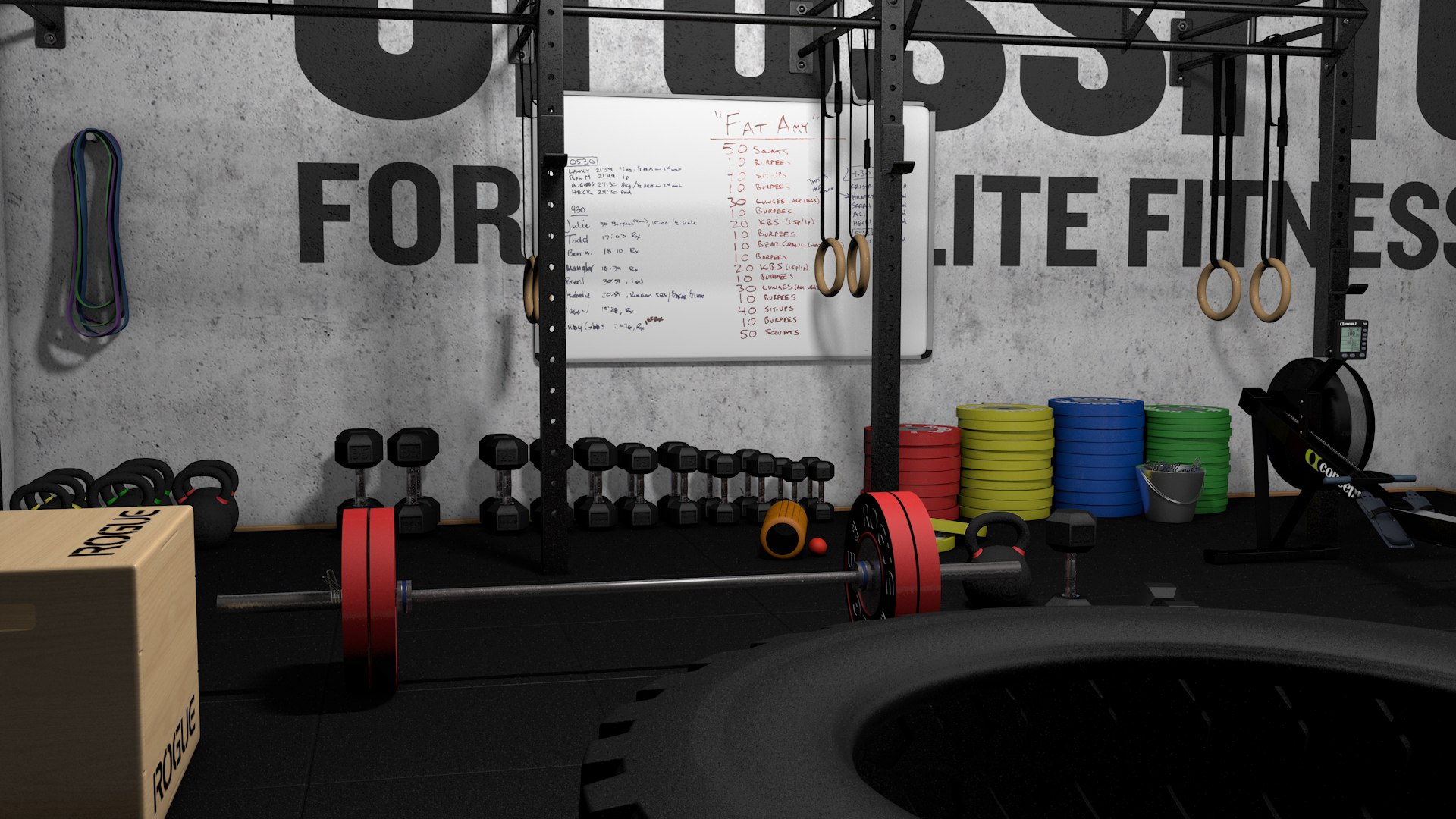 3D crossfit rogue bars model - TurboSquid 1245608