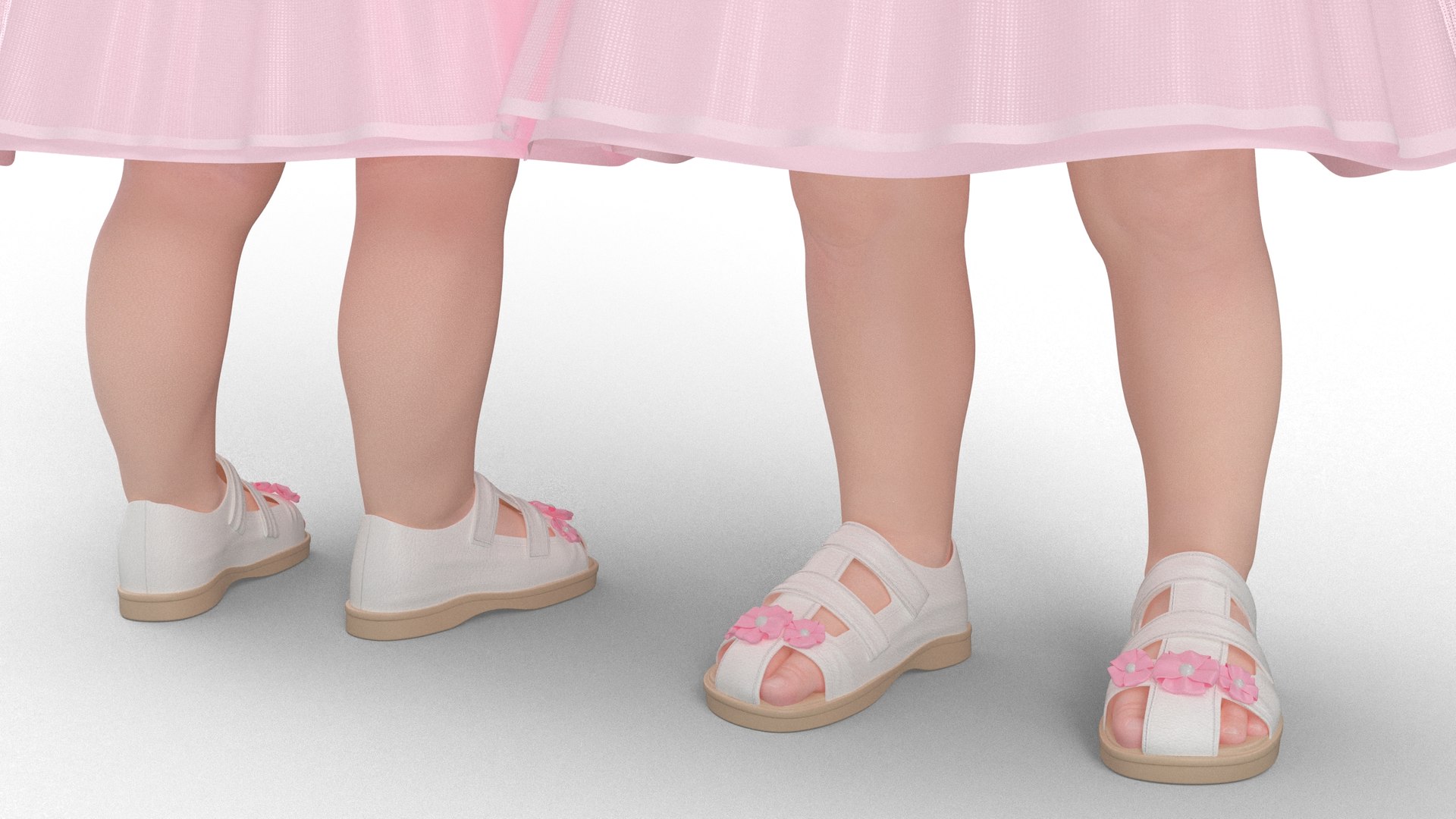 3D Toddler Girl Everyday Summer Dress Standing Model - TurboSquid 2290046