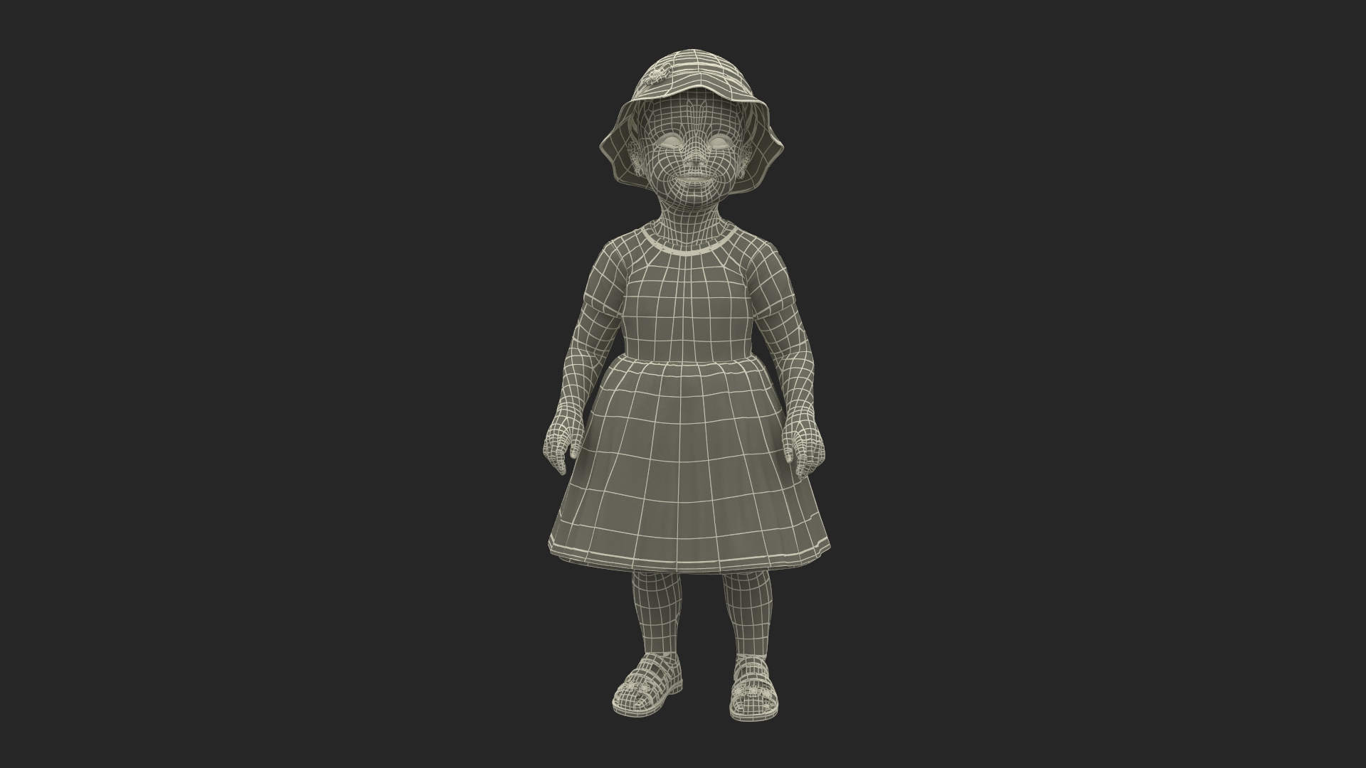 3D Toddler Girl Everyday Summer Dress Standing Model - TurboSquid 2290046