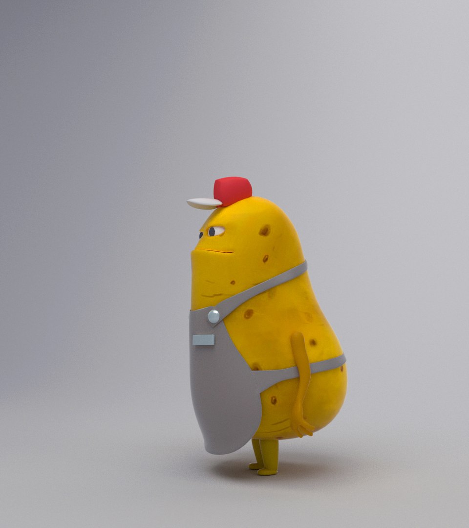 3D potato mcfood cartoon character model - TurboSquid 1382363