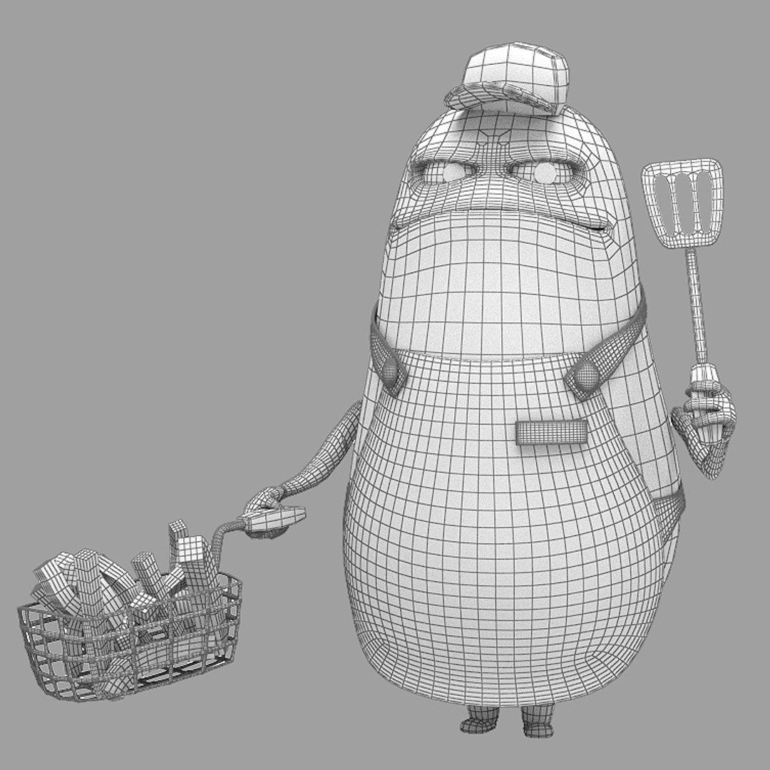 3D potato mcfood cartoon character model - TurboSquid 1382363