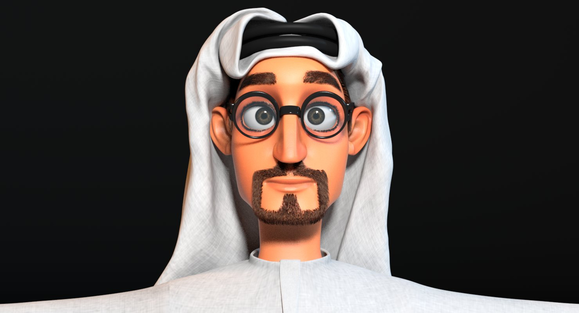 3d Rigged Cartoon Arab Man Body