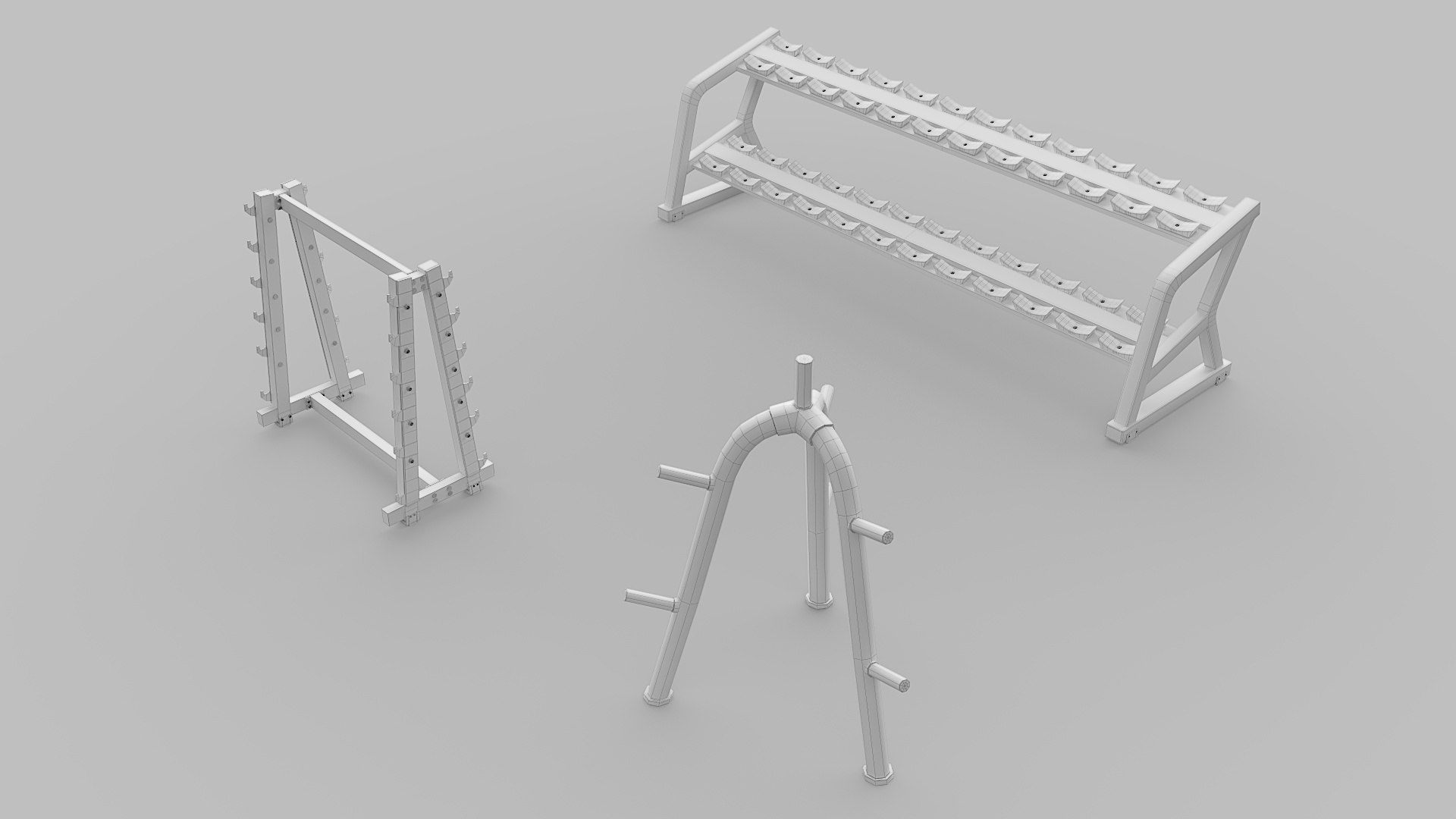 Gym Racks Set 3D Model - TurboSquid 2151597