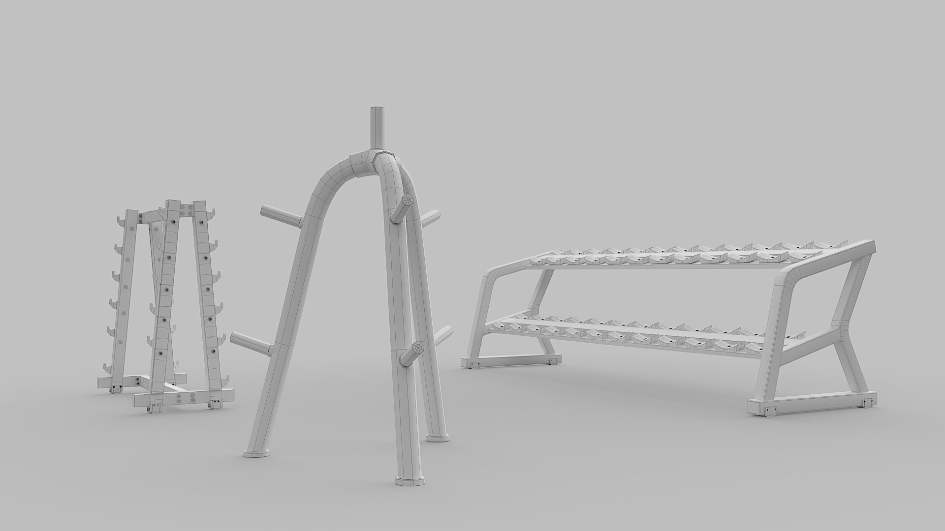 Gym Racks Set 3D Model - TurboSquid 2151597