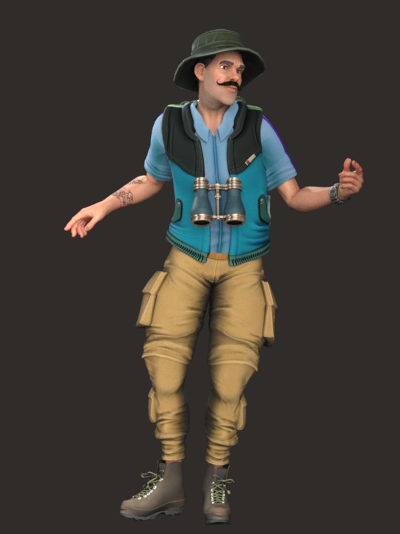 Cartoon Rigged Adventure Man B Character 3D Model 3D - TurboSquid 2241724