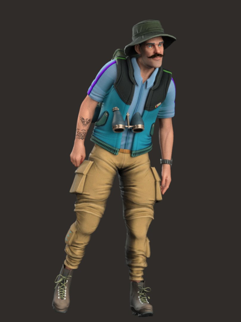 Cartoon Rigged Adventure Man B Character 3D Model 3D - TurboSquid 2241724