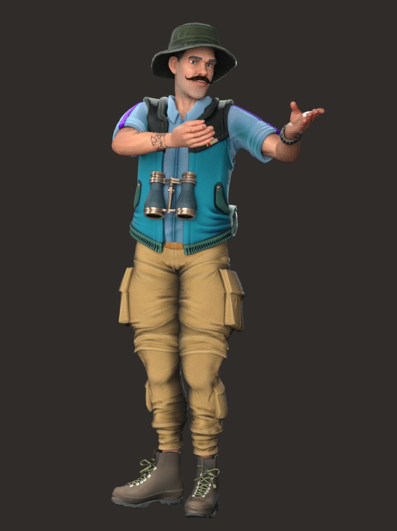 Cartoon Rigged Adventure Man B Character 3D Model 3D - TurboSquid 2241724