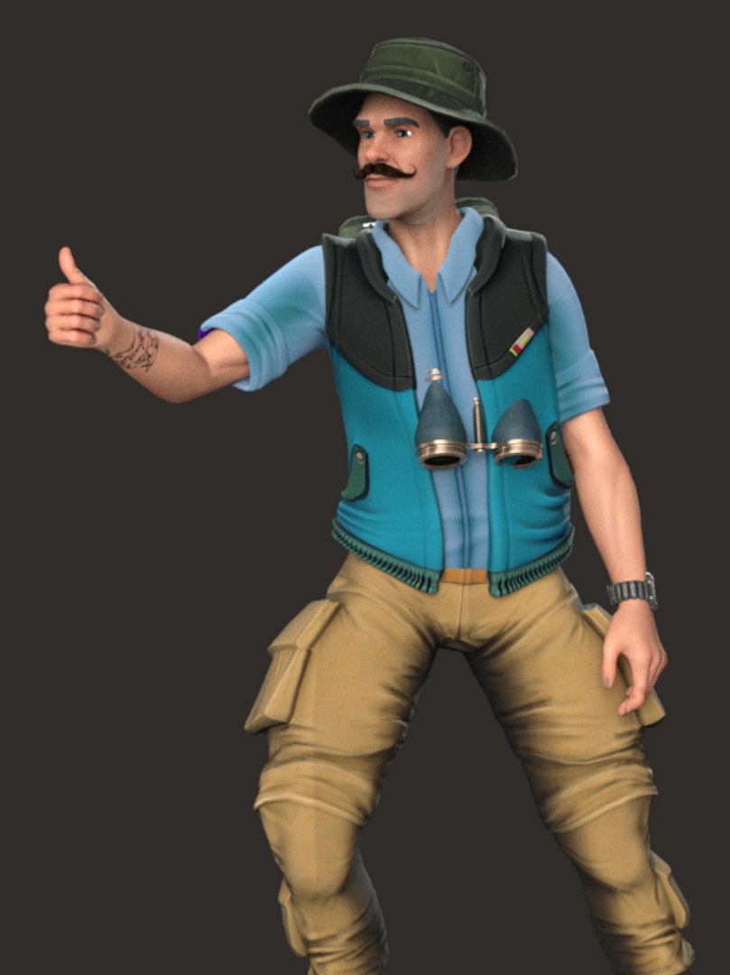 Cartoon Rigged Adventure Man B Character 3D Model 3D - TurboSquid 2241724