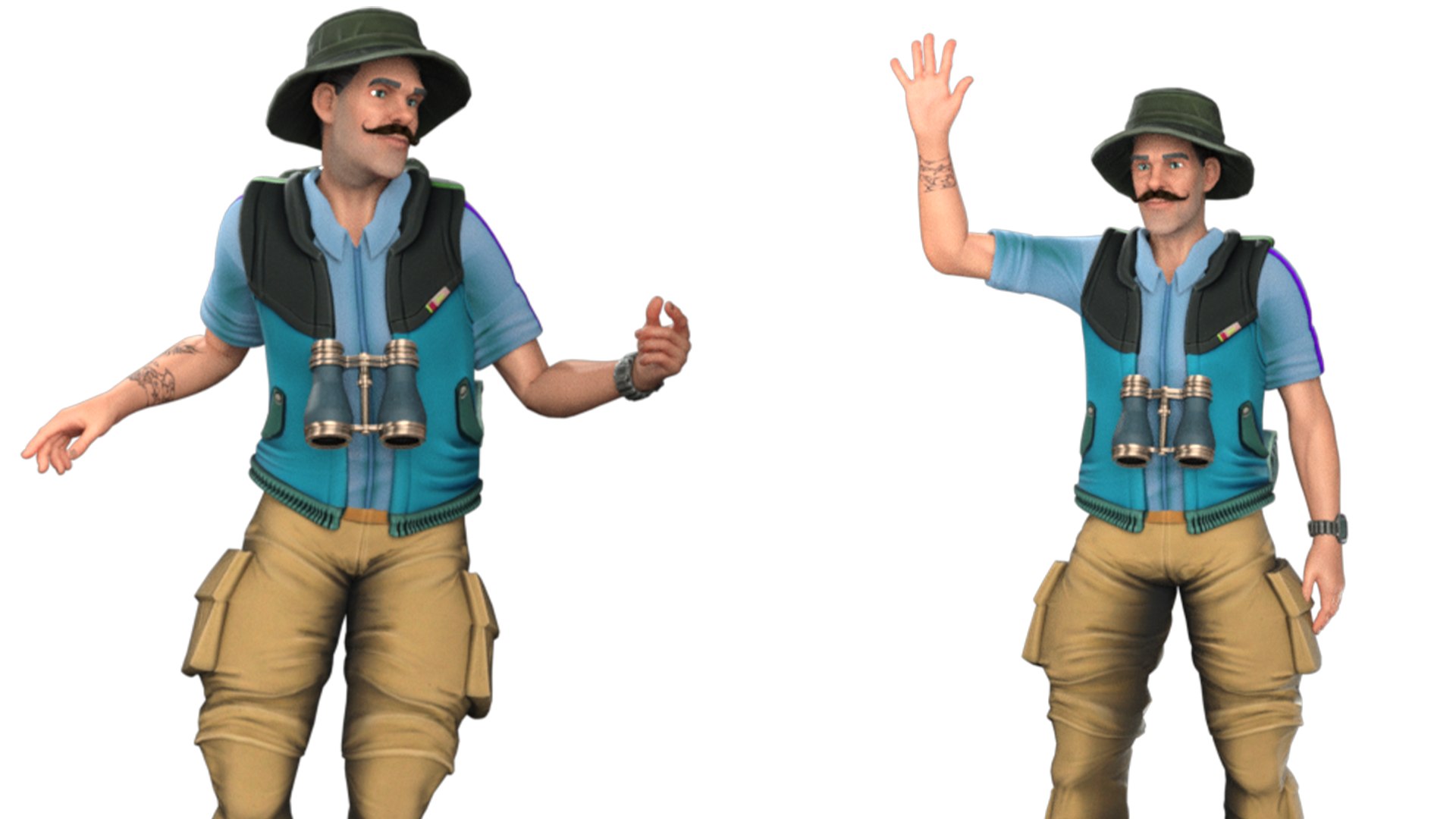 Cartoon Rigged Adventure Man B Character 3D Model 3D - TurboSquid 2241724