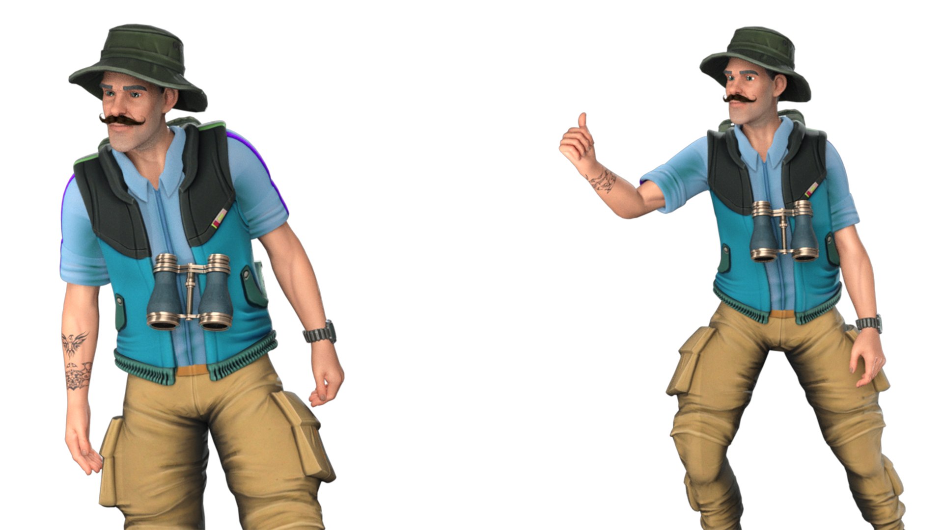 Cartoon Rigged Adventure Man B Character 3D Model 3D - TurboSquid 2241724