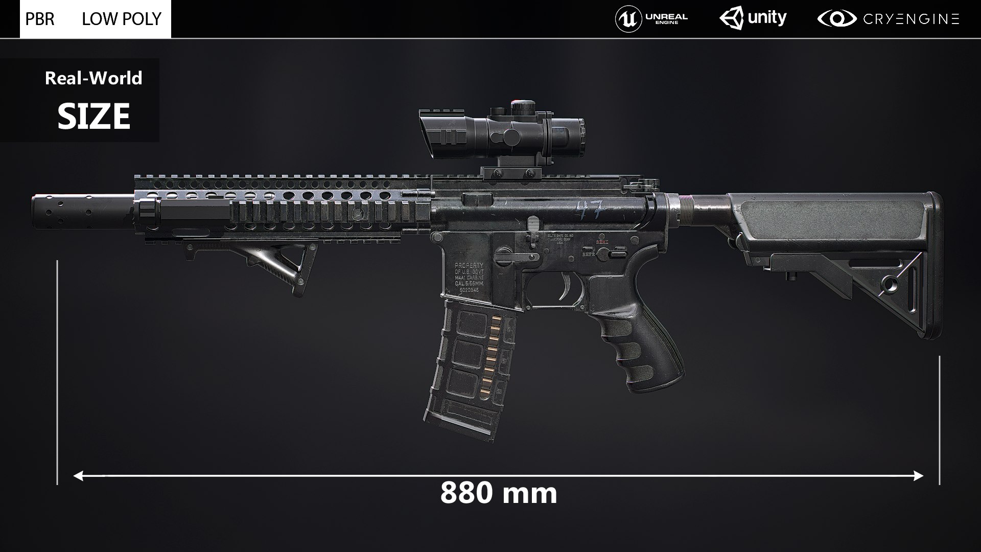 3D Modular M4A1 - Triple A Game Ready - TurboSquid 1768060