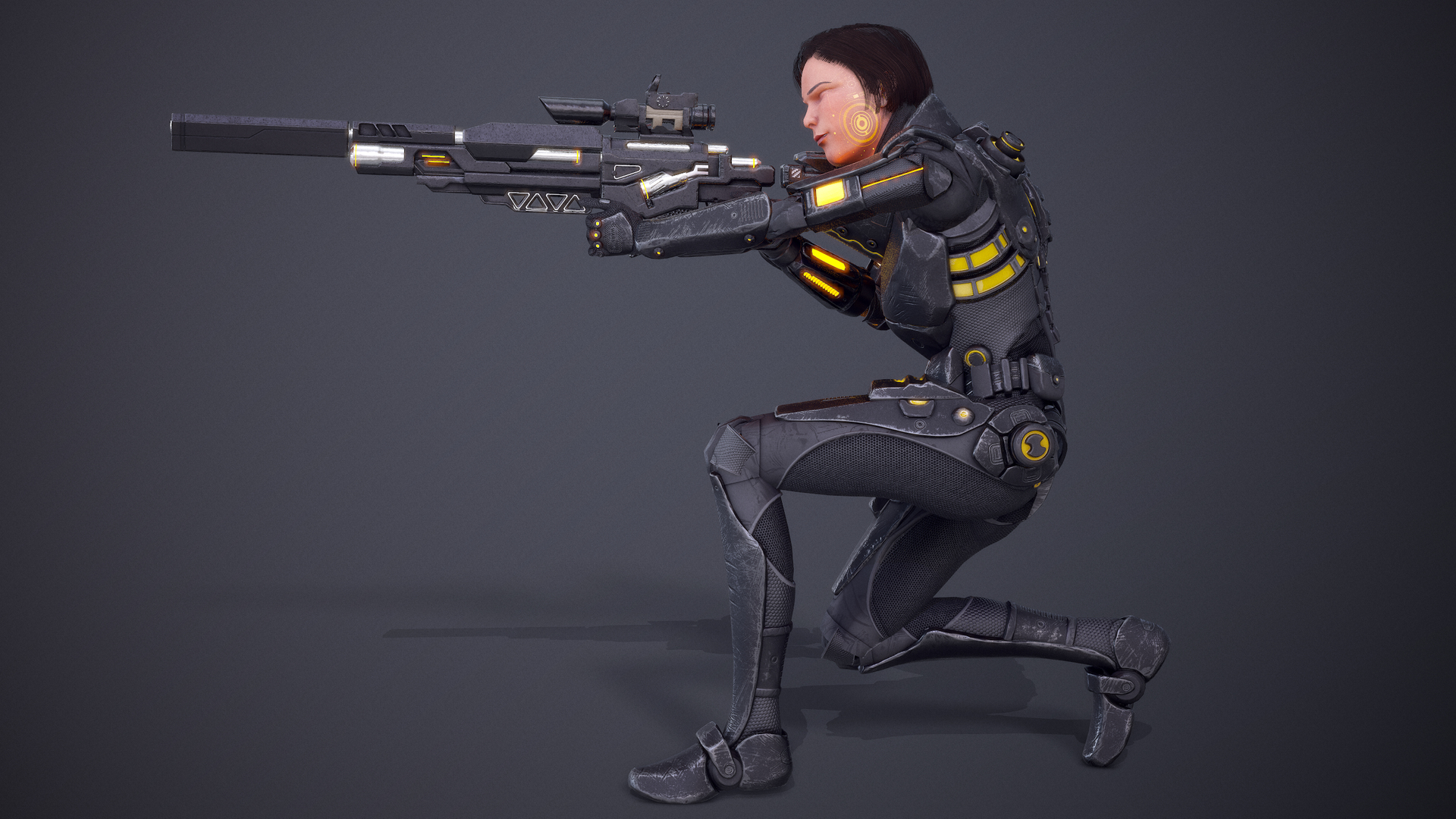 Soldier female sniper rifle model - TurboSquid 1632592