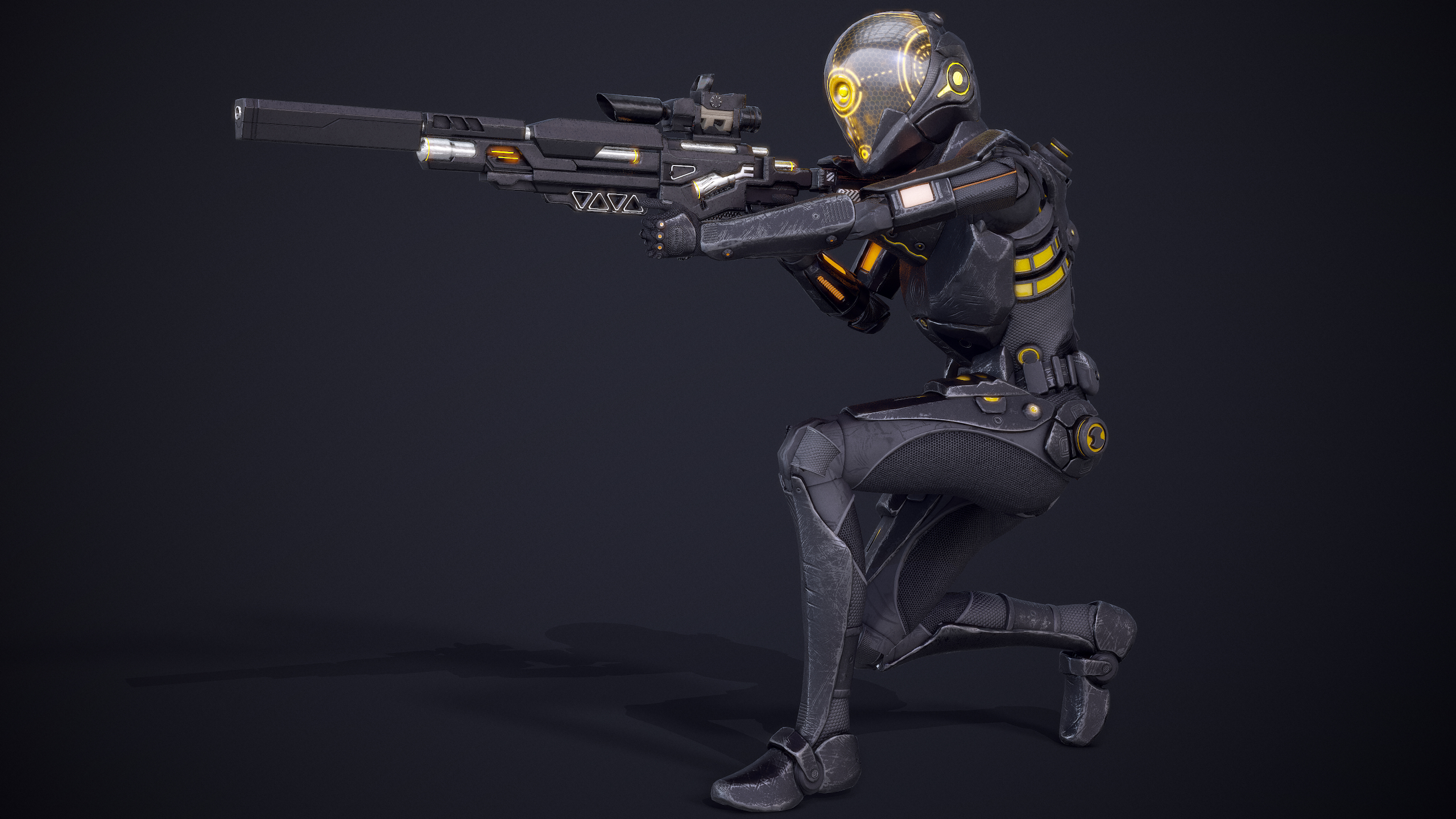 Soldier female sniper rifle model - TurboSquid 1632592