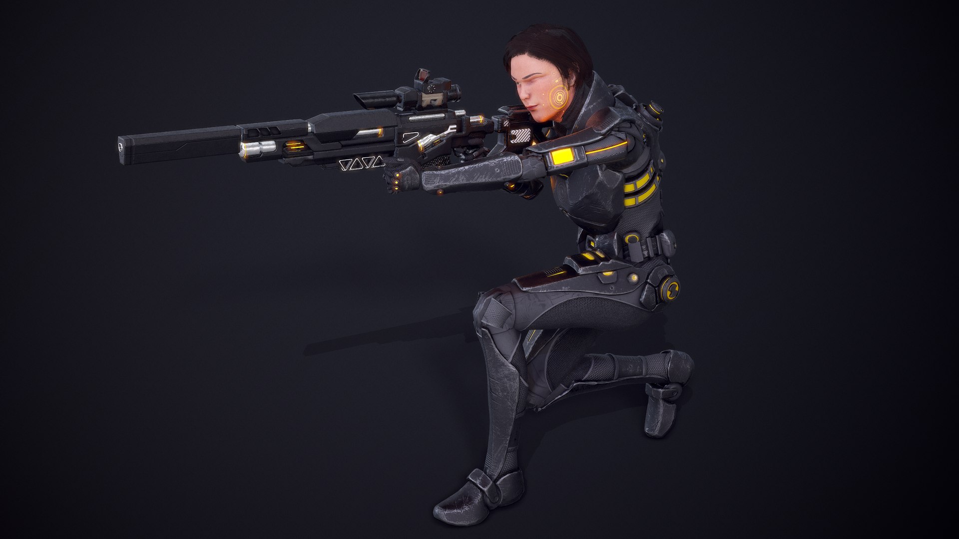 Soldier Female Sniper Rifle Model - TurboSquid 1632592
