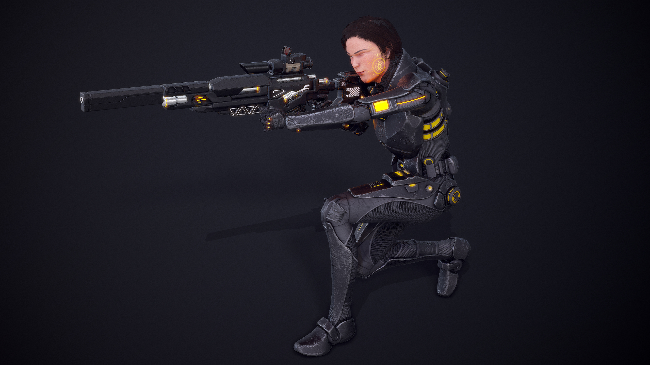 Soldier female sniper rifle model - TurboSquid 1632592