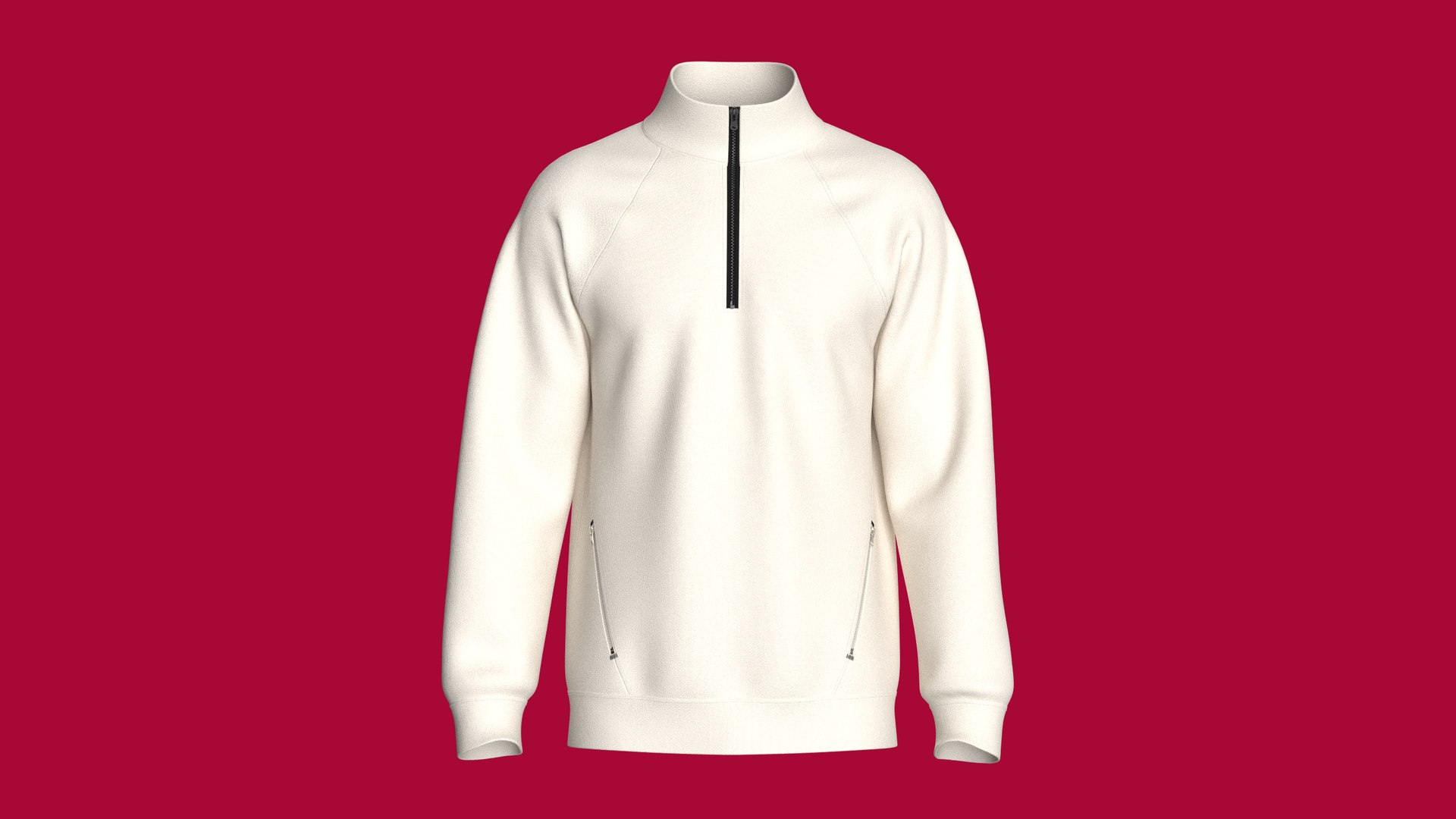 Men Raglan Half Zip Jacket With Bartack 3D Model - TurboSquid 2515138