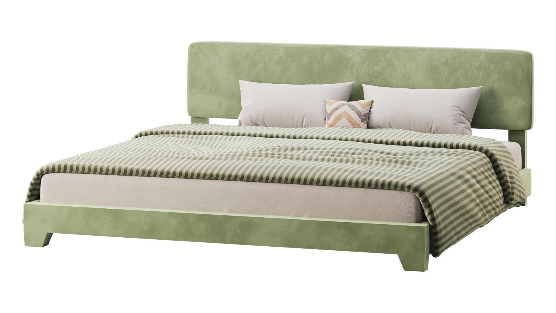 3D Einfach King Upholstered Platform Bed - TurboSquid 2329075