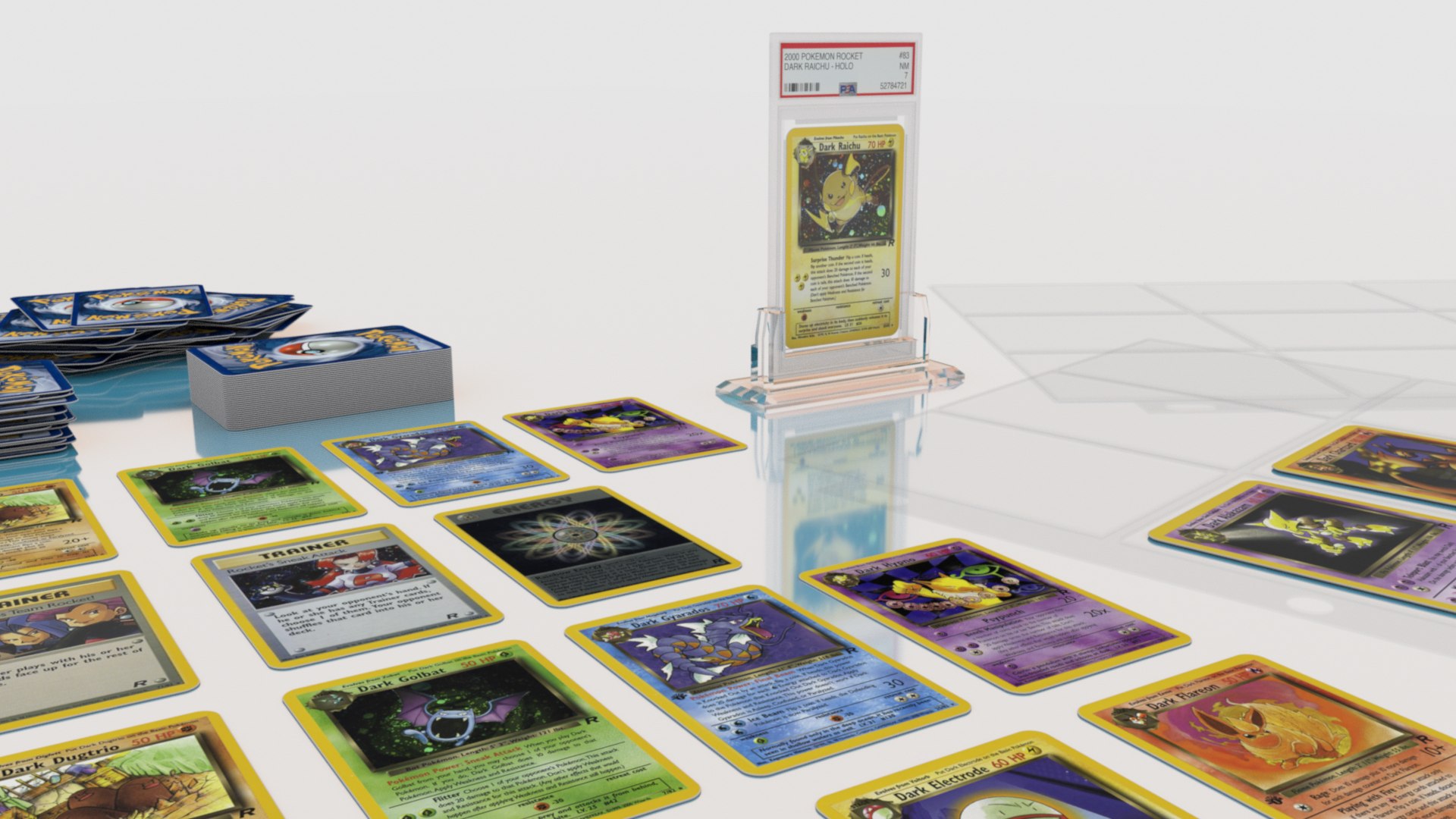 Full Rocket Team Base Set Pokemon Cards Collector Kit 3D Model ...