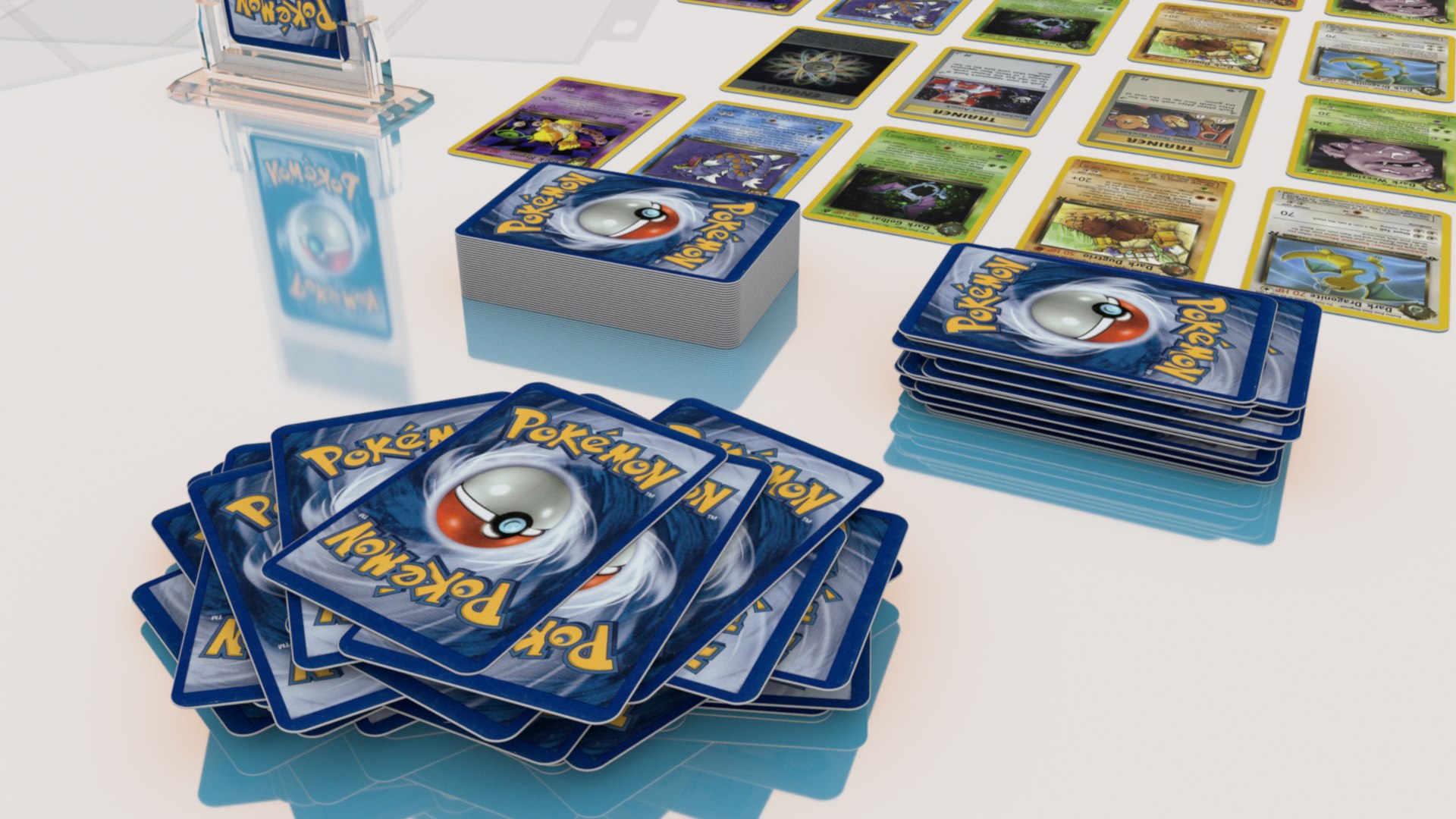 Full Rocket Team Base Set Pokemon Cards Collector Kit 3D Model ...