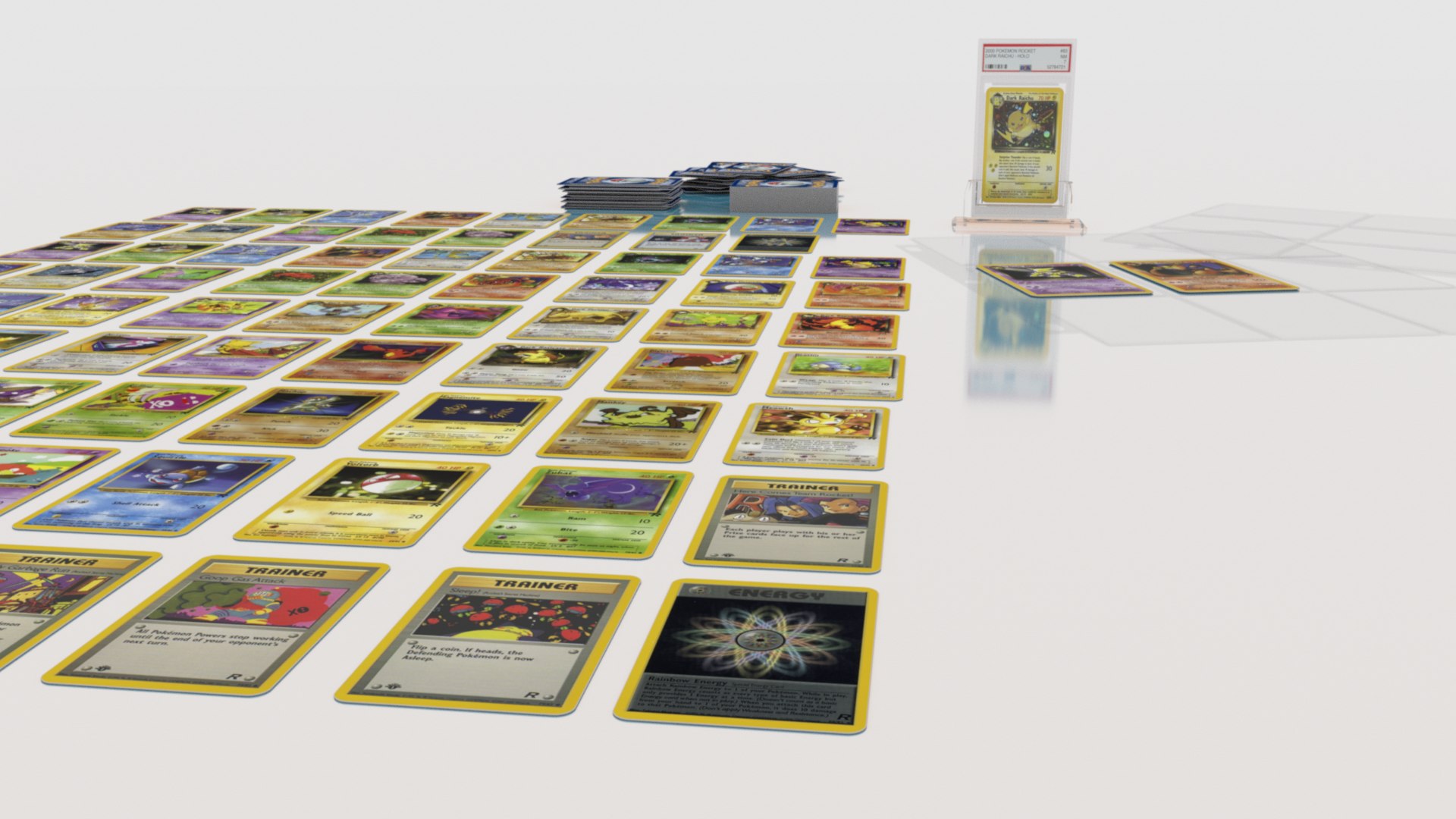 Full Rocket Team Base Set Pokemon Cards Collector Kit 3D Model ...