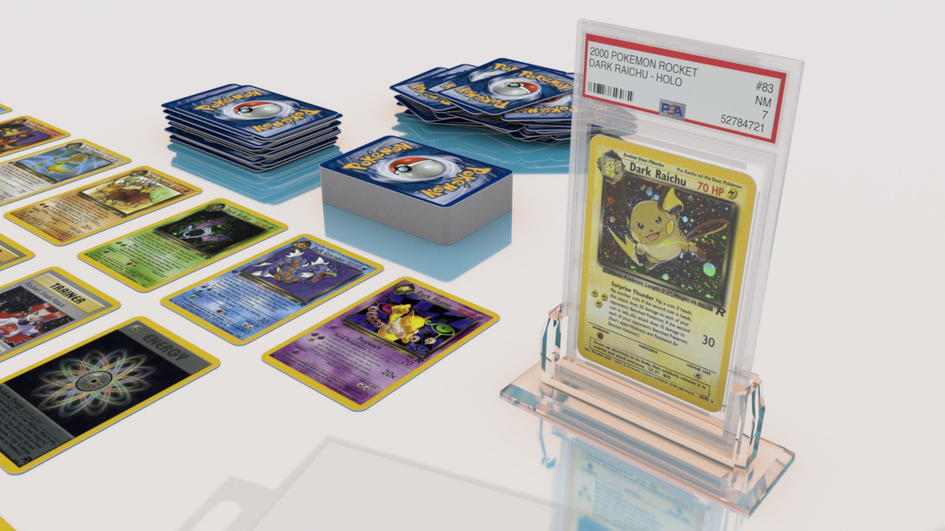 Full Rocket Team Base Set Pokemon Cards Collector Kit 3D Model ...