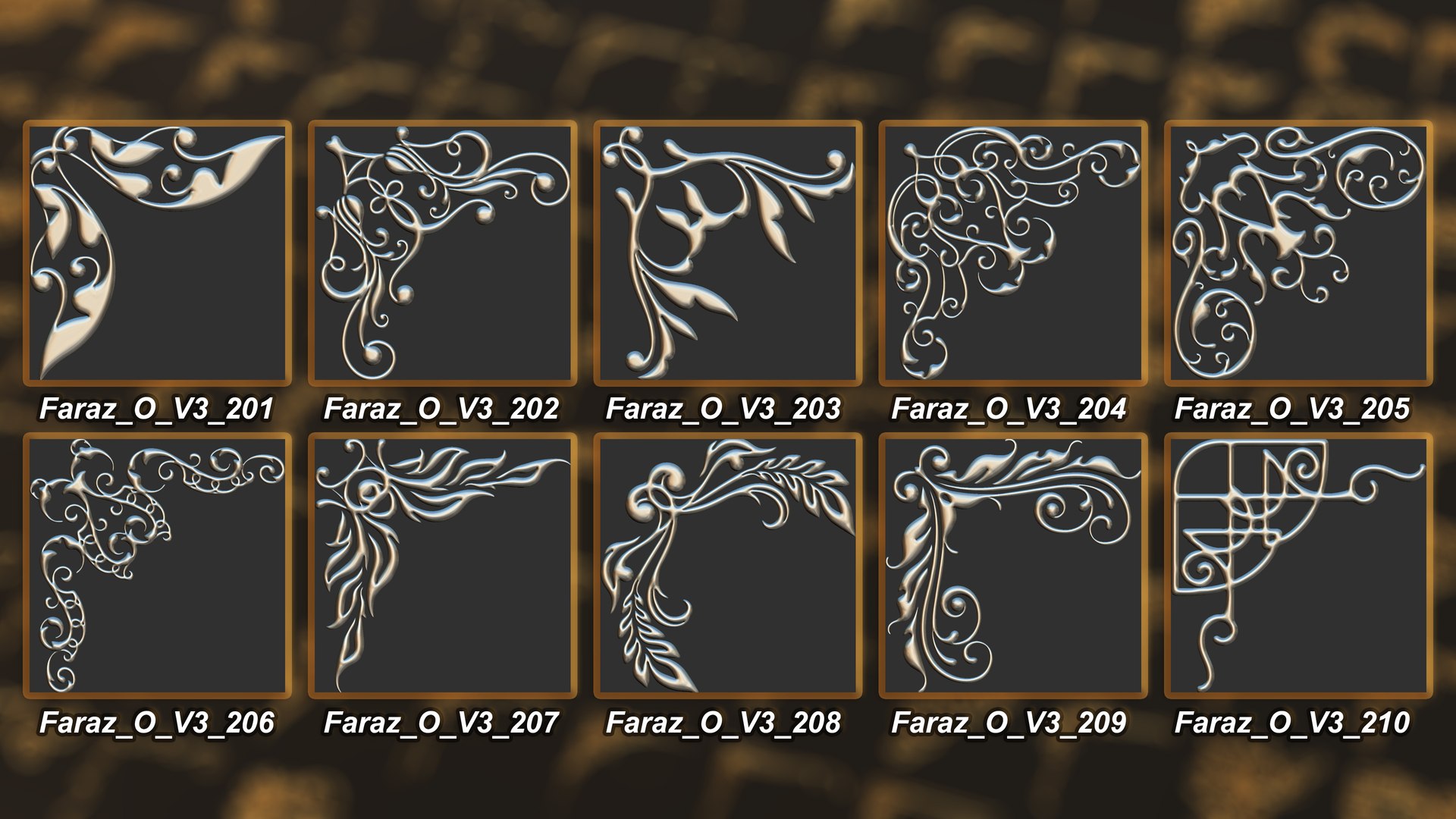 3D 230 Ornament Brush Alpha 3D Model Vol 3 Corner Model - TurboSquid ...