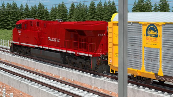 modelo 3d Locomotora genérica con vagón de tren cremallera automático ...