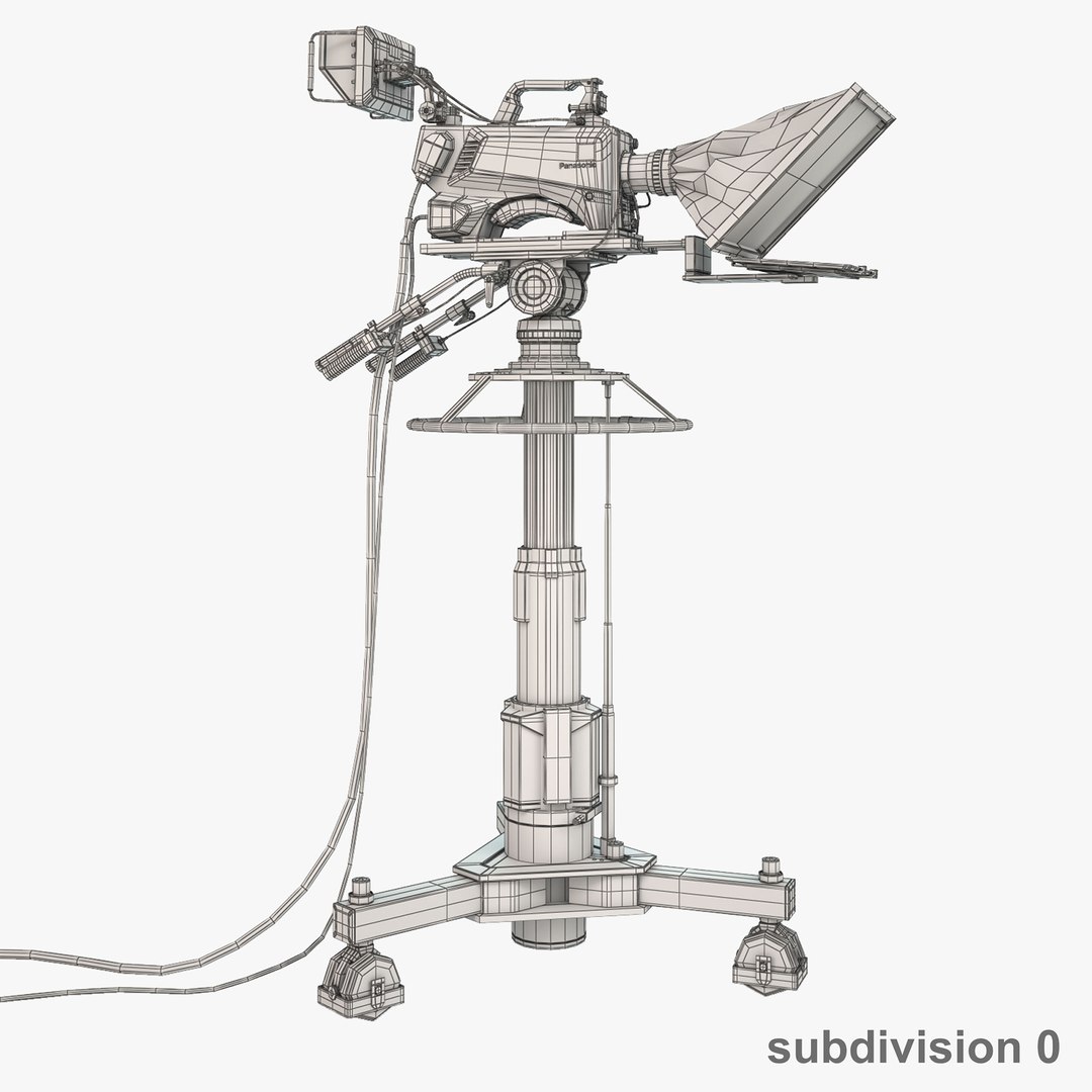 Tv Camera Panasonic Pedestal 3D Model - TurboSquid 1281108