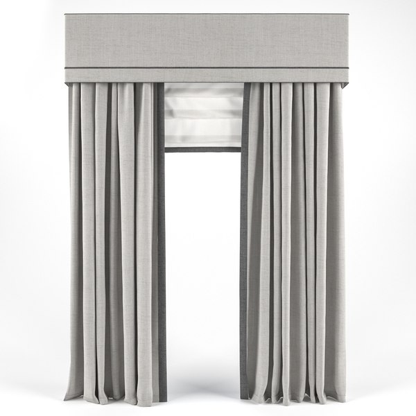 realistic roman shade 3d max