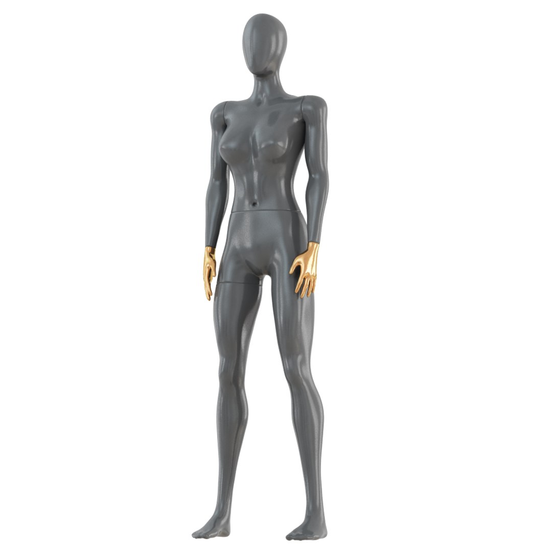 3D Female gray mannequin with gold hands 89 model - TurboSquid 1722190