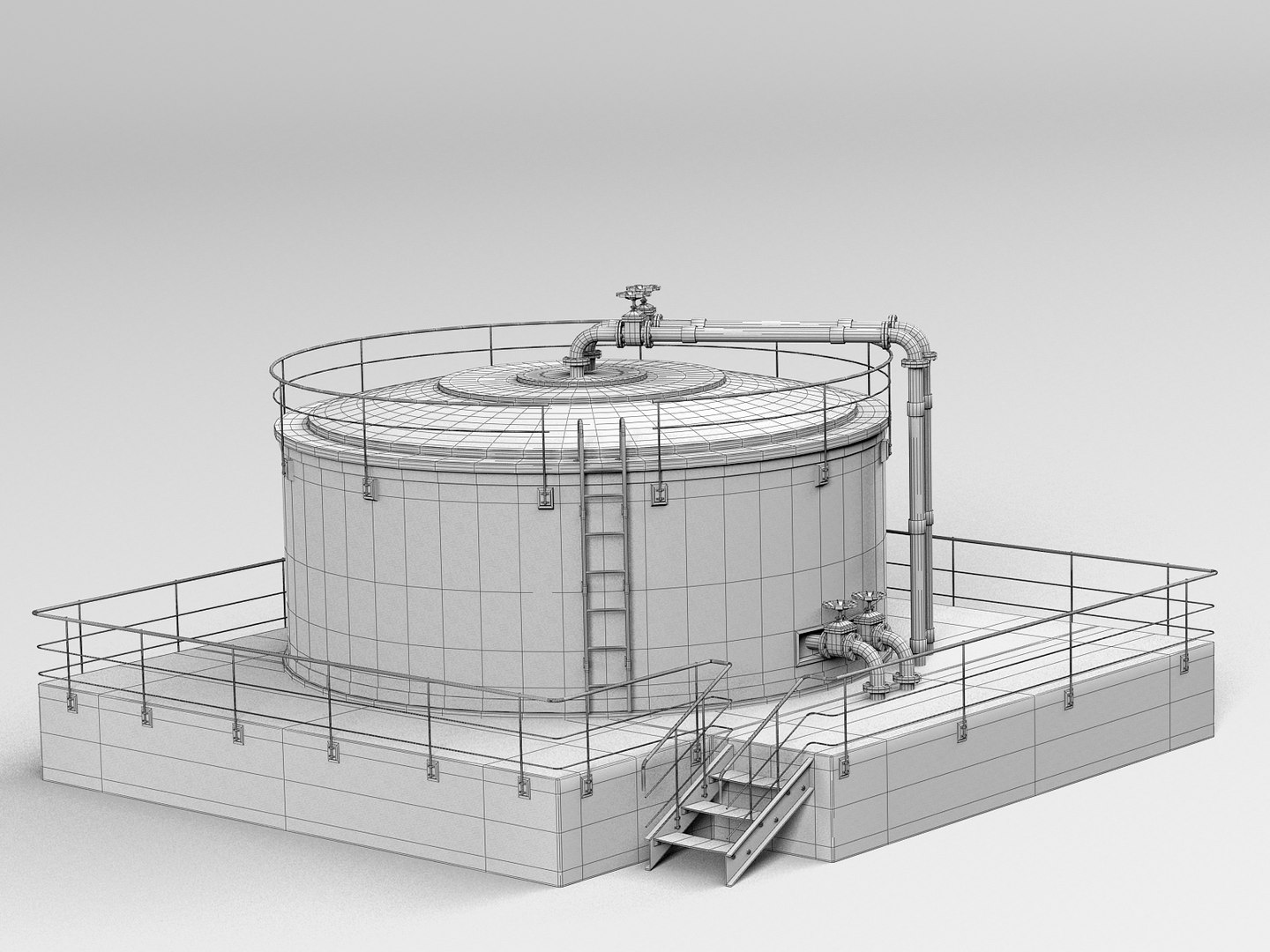 Realistic Industrial Water Tank Model - TurboSquid 1410803